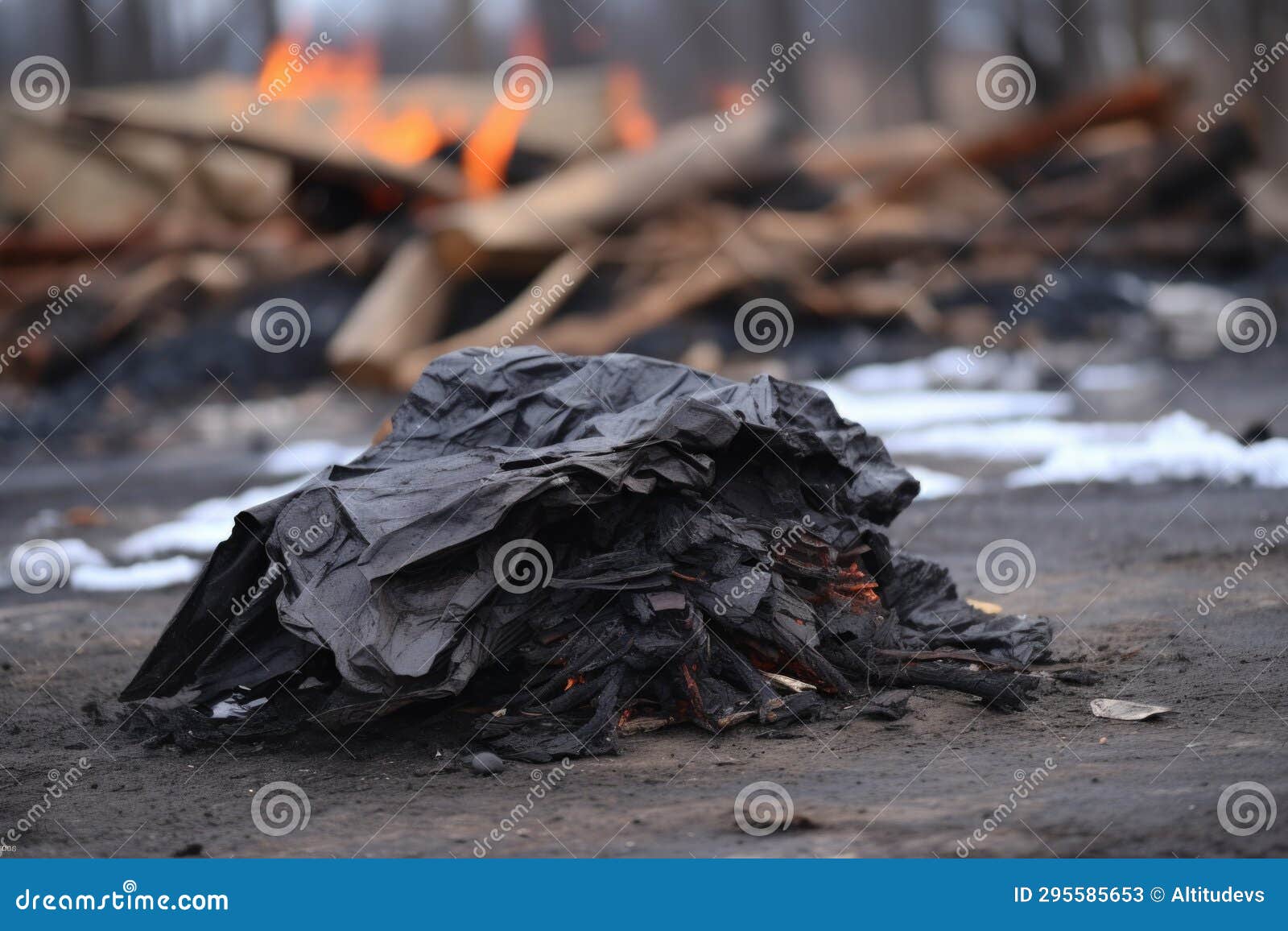 Scorched Paper Sitting Atop an Ash Pile Stock Image - Image of ...