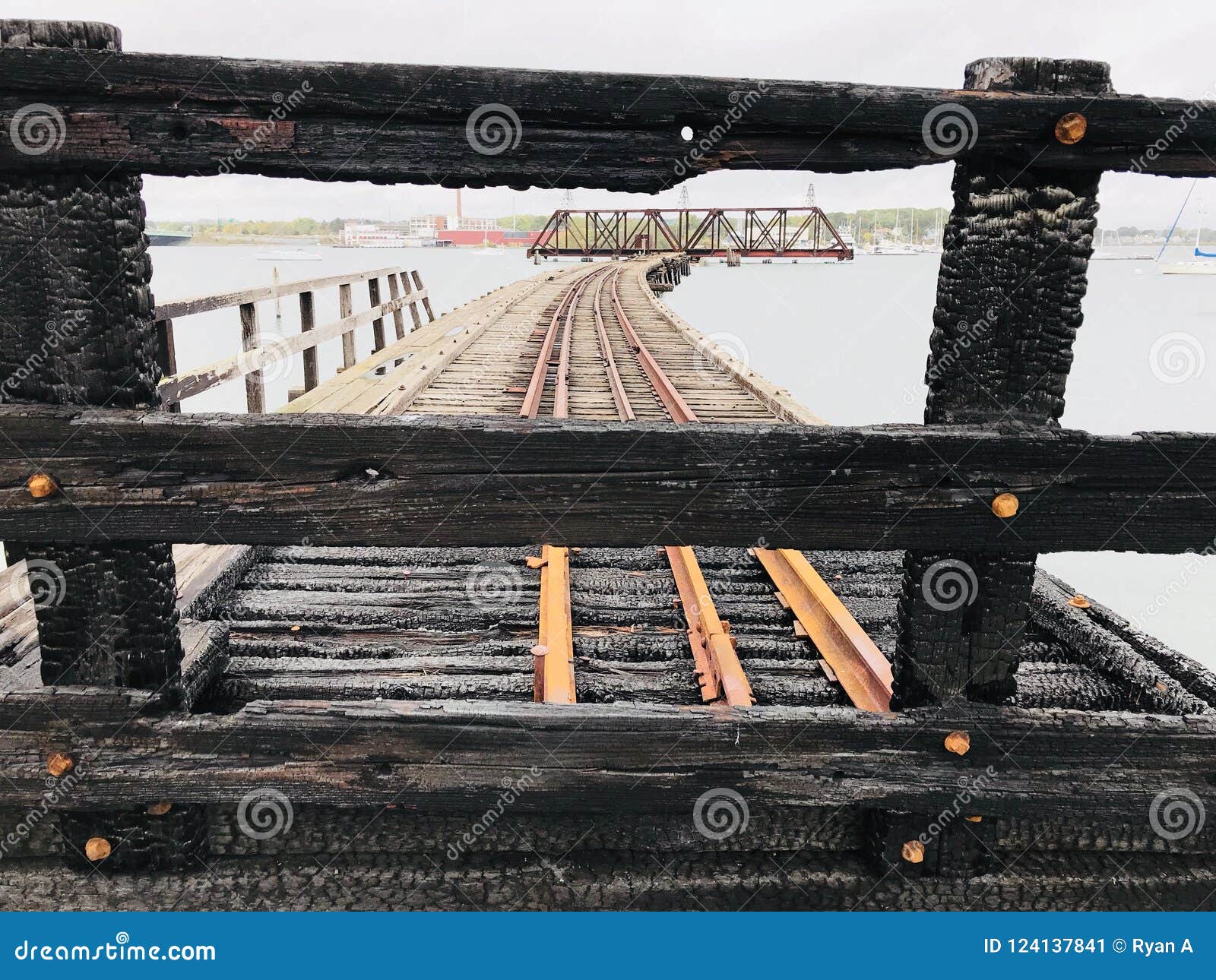 Old Train Track Burned by Fire Stock Image - Image of train, scorched ...