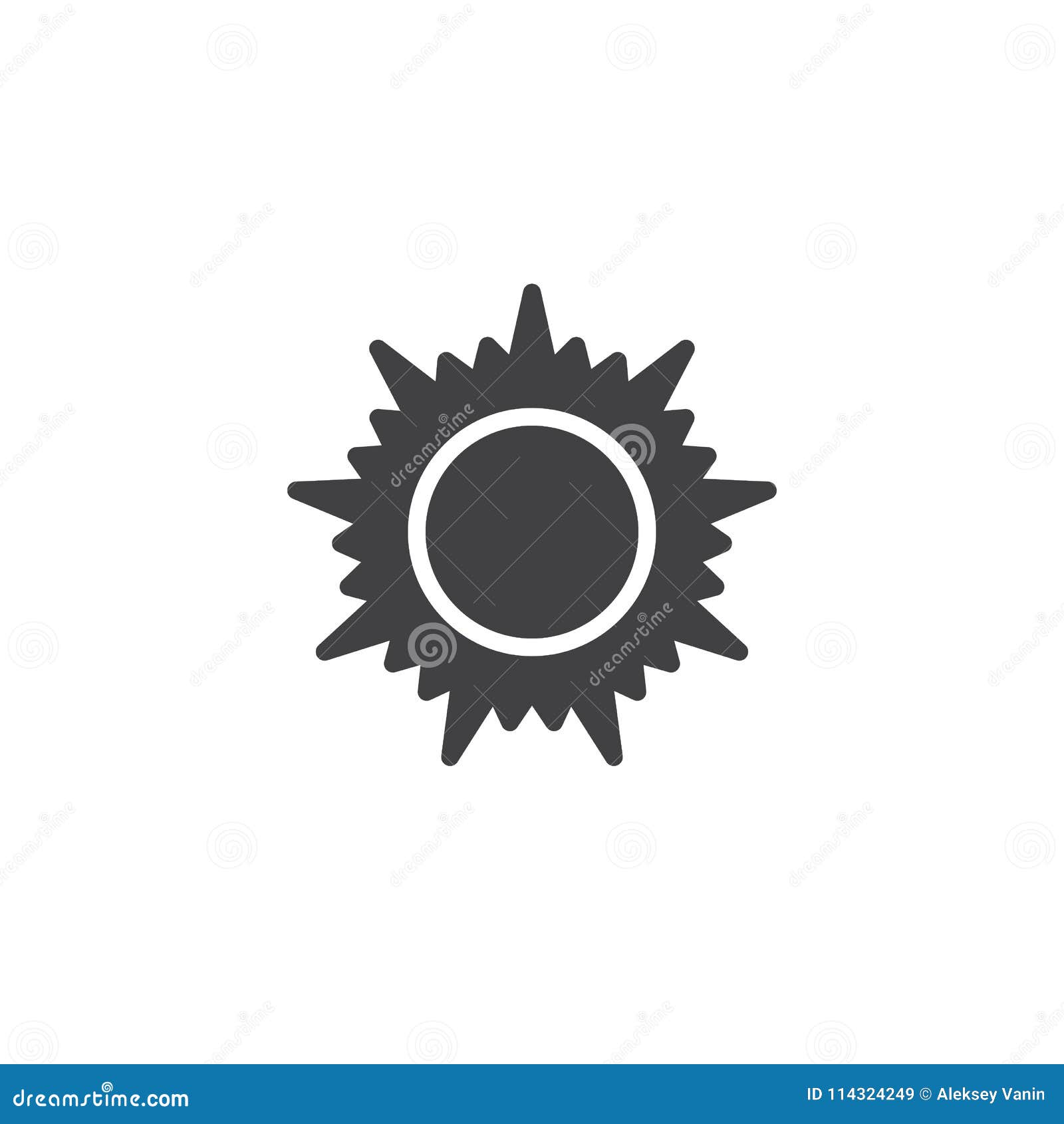 Scorching sun vector icon stock vector. Illustration of flat - 114324249