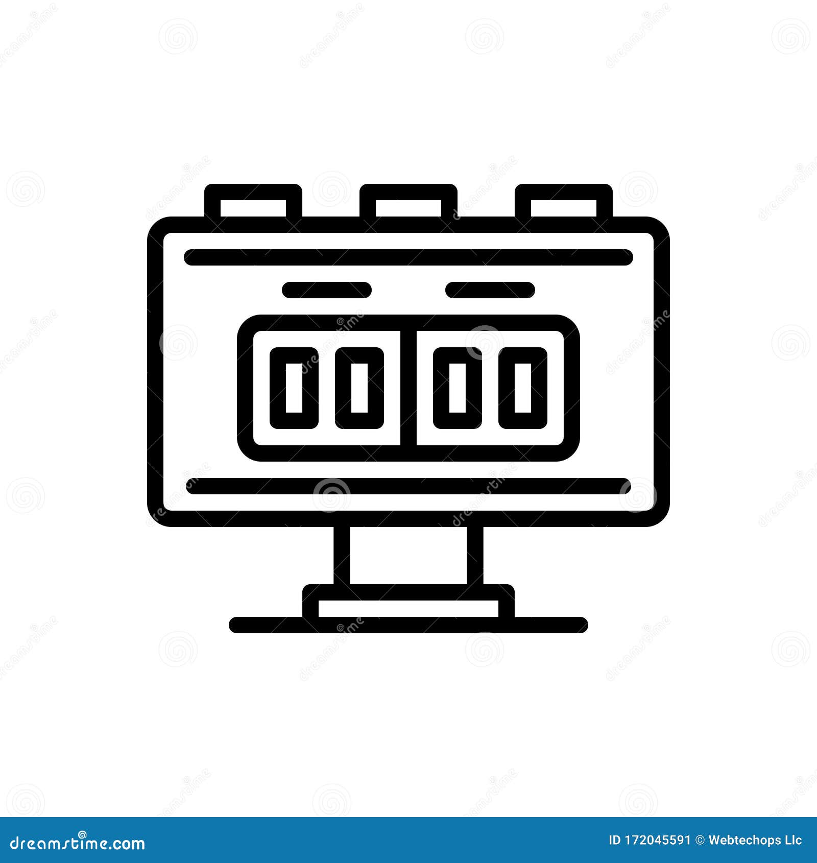 Black Line Icon for Score, Outcome and Result Stock Illustration ...