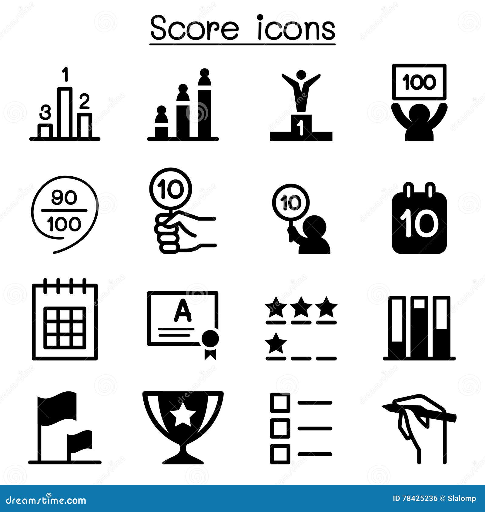 Score icons stock illustration. Illustration of gauge - 78425236