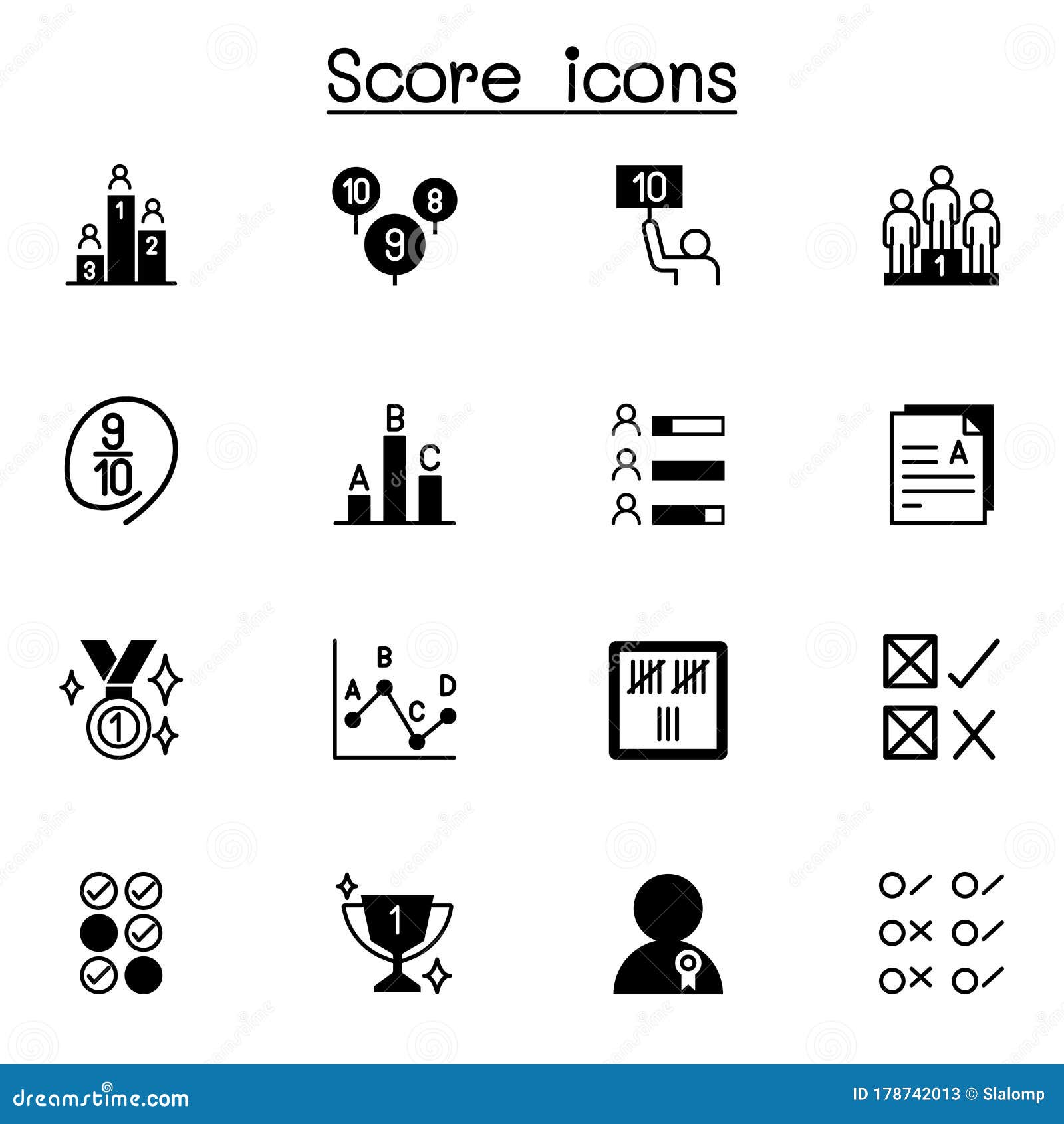 Score Icons Set Vector Illustration Graphic Design Stock Vector ...