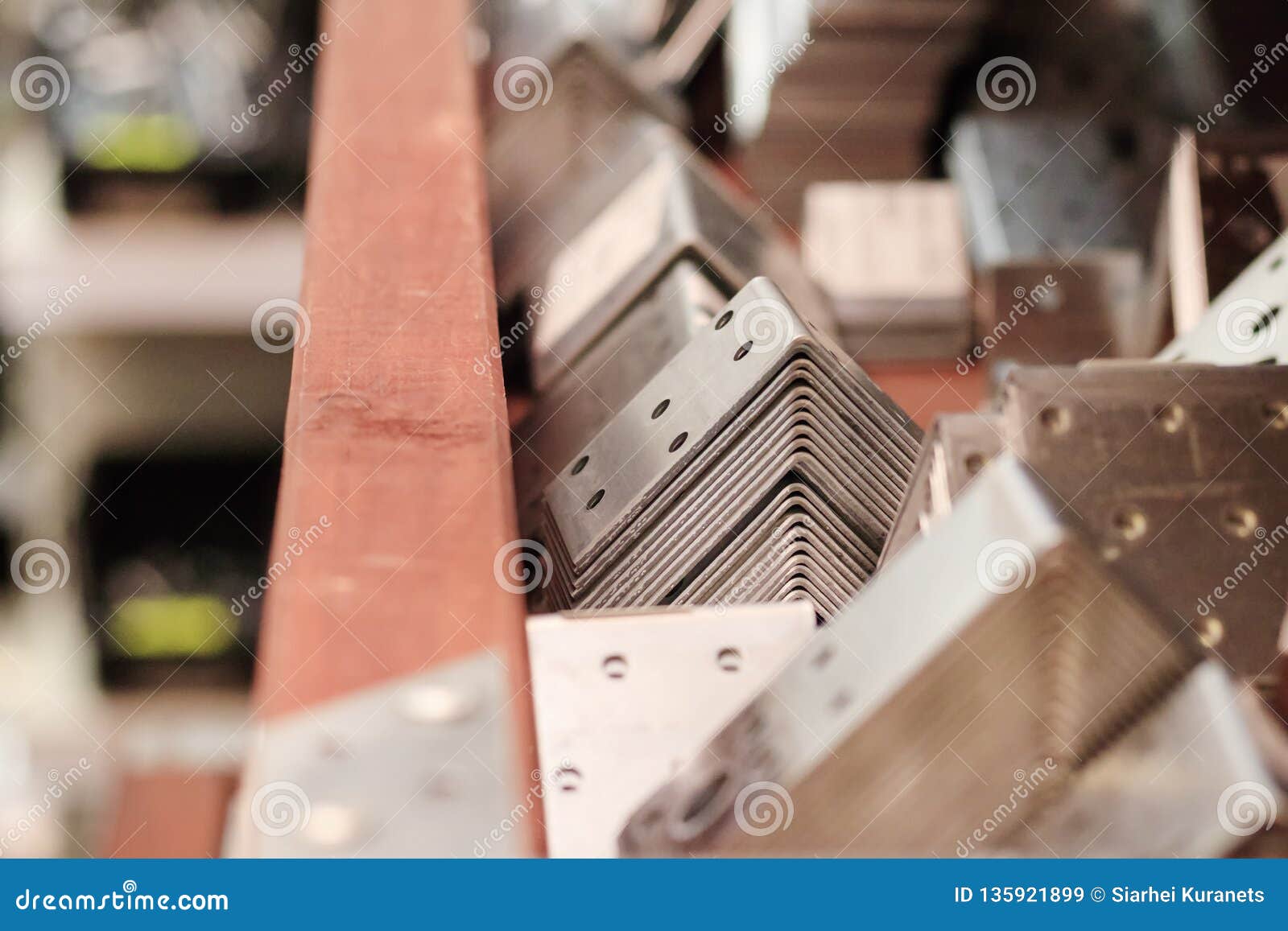 Score. Metal Mount for Timber. Lying on the Shelf Stock Image - Image ...