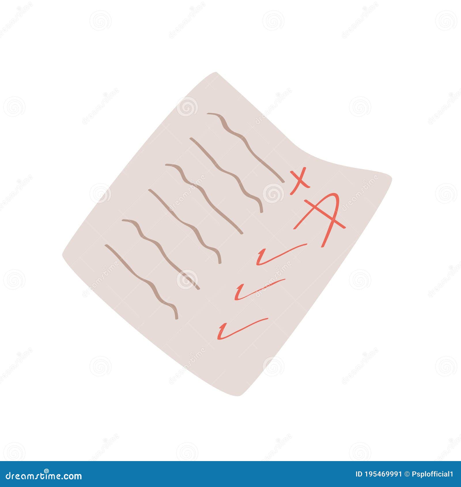 Score Paper Test Design Vector Illustration Object School Test Stock ...