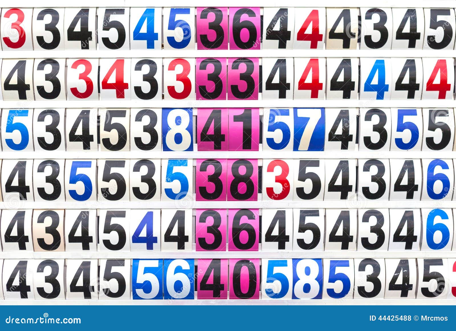 Score Result on the Multicolor Mechanical Scoreboard Number. Stock ...