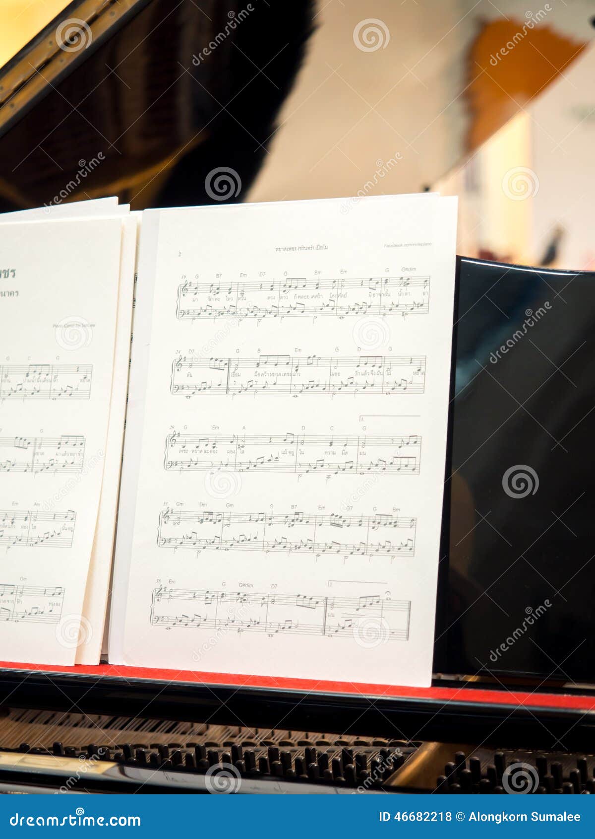 Score Sheet on Classical Piano Ready To Be Performed Stock Photo ...