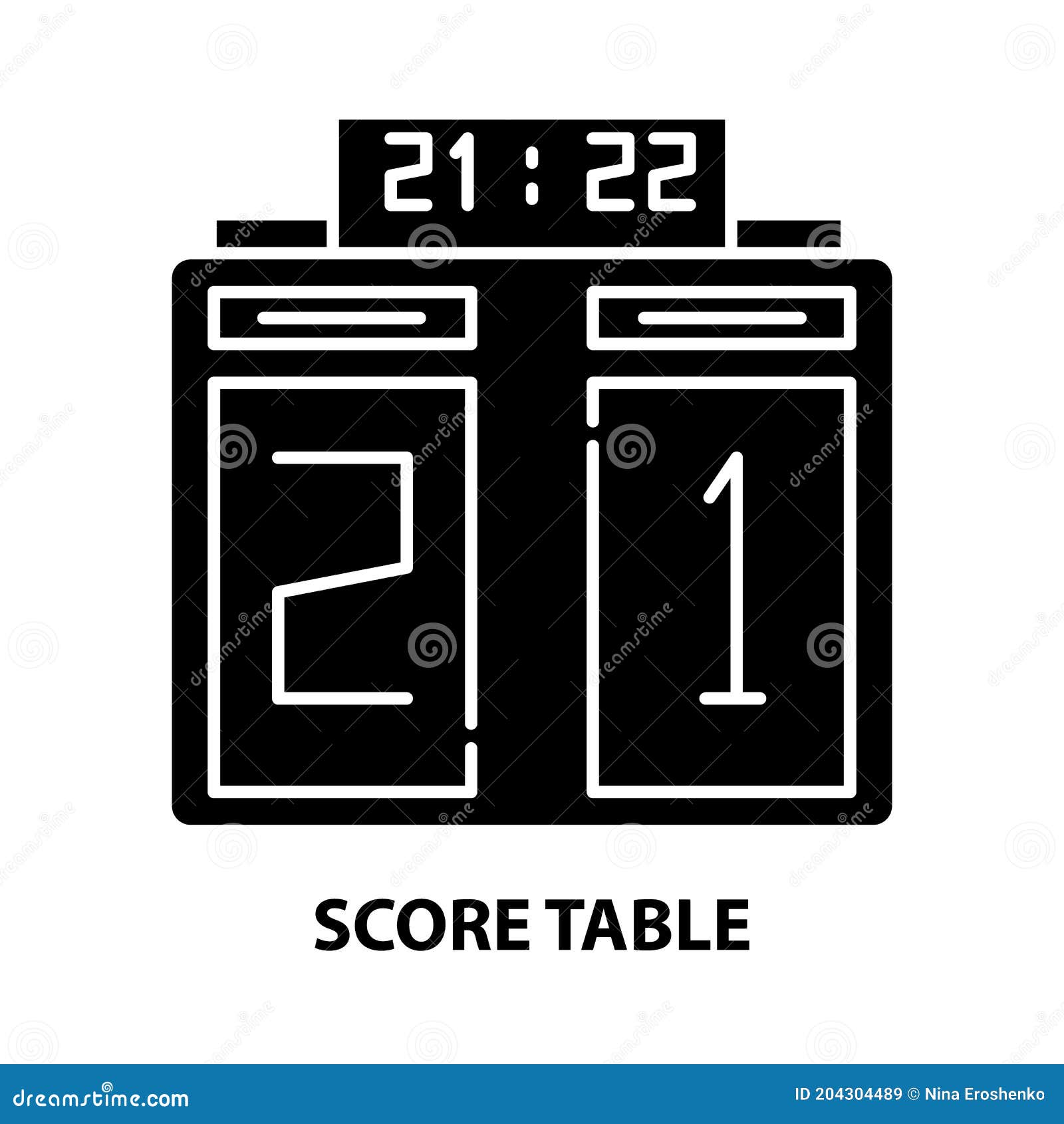 Score Table Icon, Black Vector Sign with Editable Strokes, Concept ...