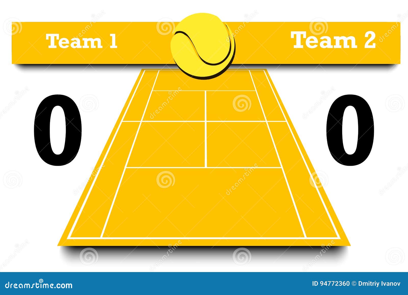 Score of the tennis match stock vector. Illustration of graphic - 94772360