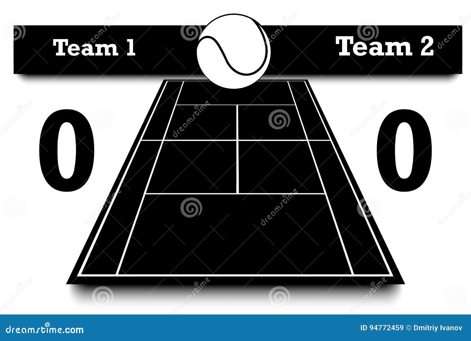 Score of the tennis match stock vector. Illustration of green - 94772459