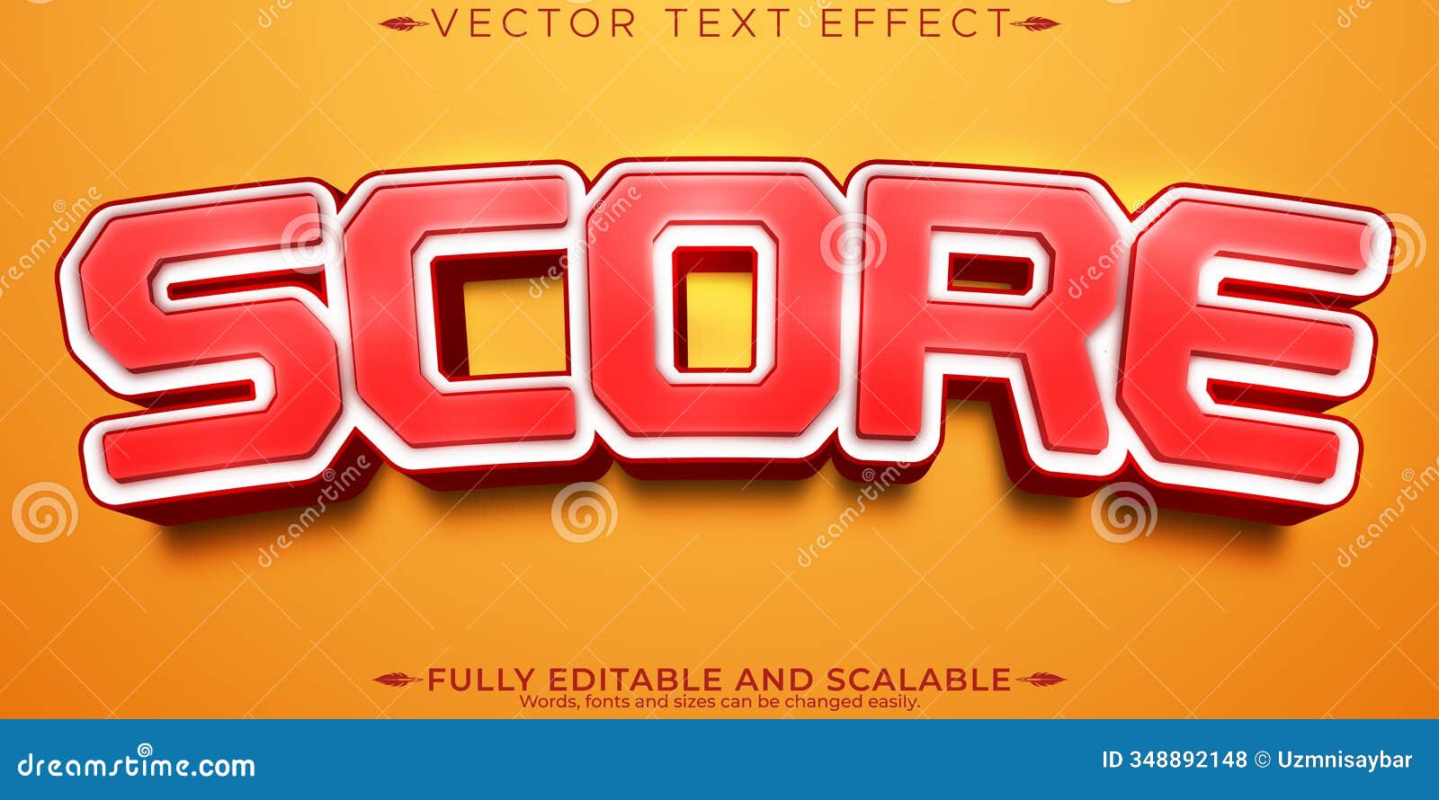 Score Text Effect, Editable Cartoon and Funny Text Style Stock Vector ...
