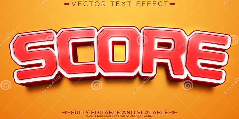 Score Text Effect, Editable Cartoon and Funny Text Style Stock Vector ...