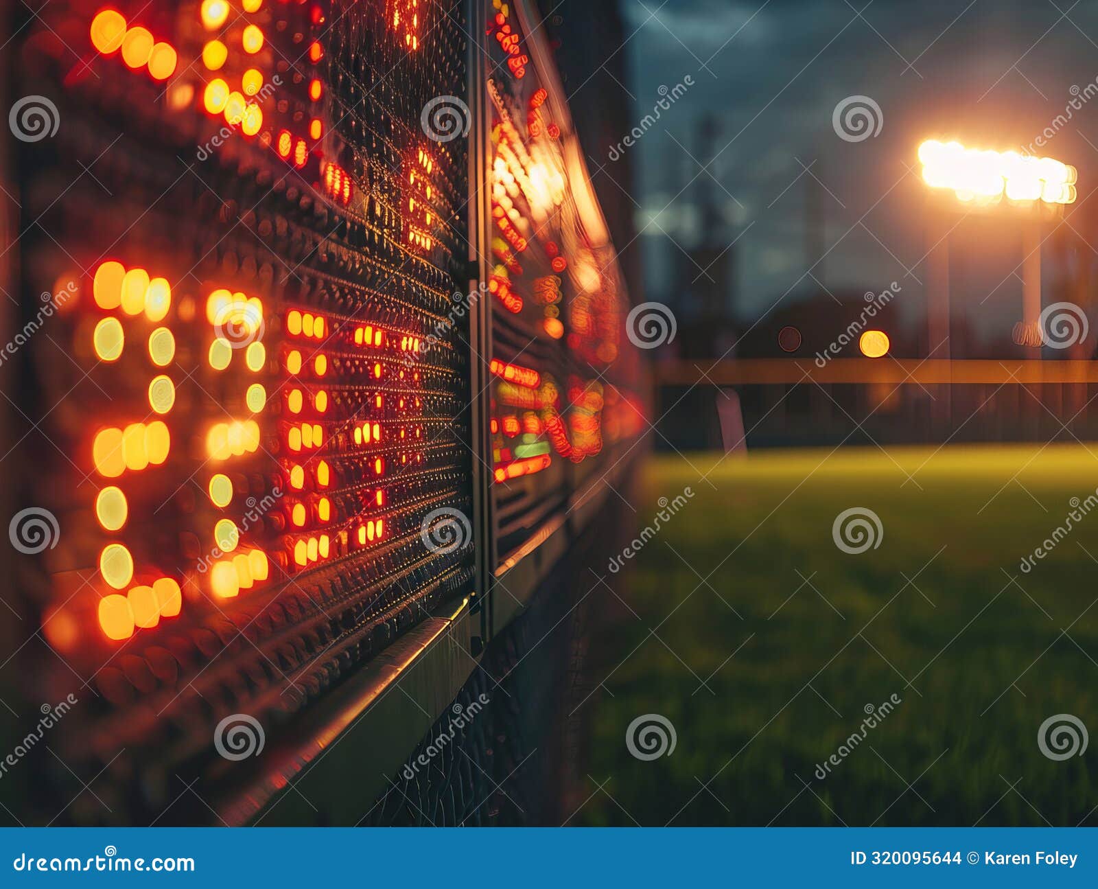 Scoreboard on Field with Empty Stands Graphic Stock Illustration ...