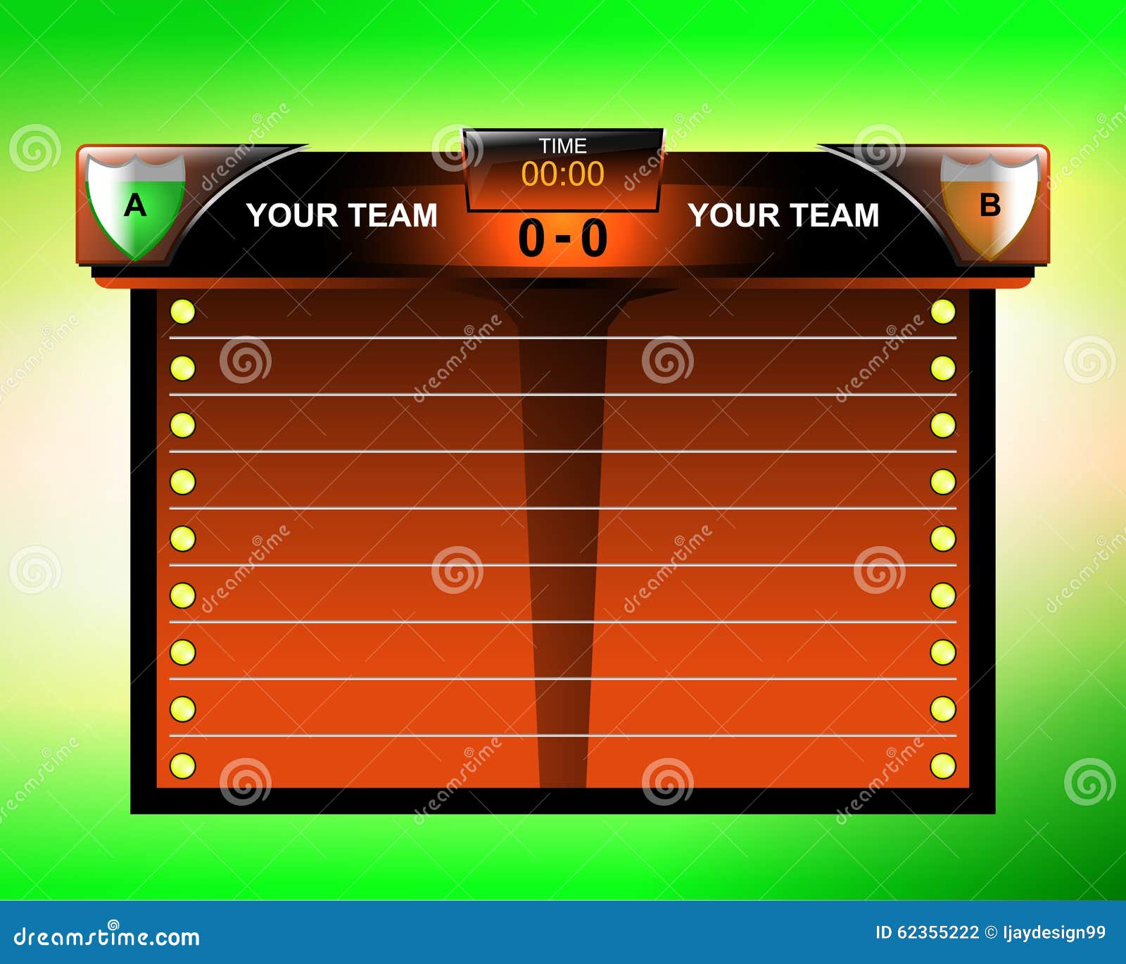 Scoreboard stock vector. Illustration of team, scoreboard - 62355222