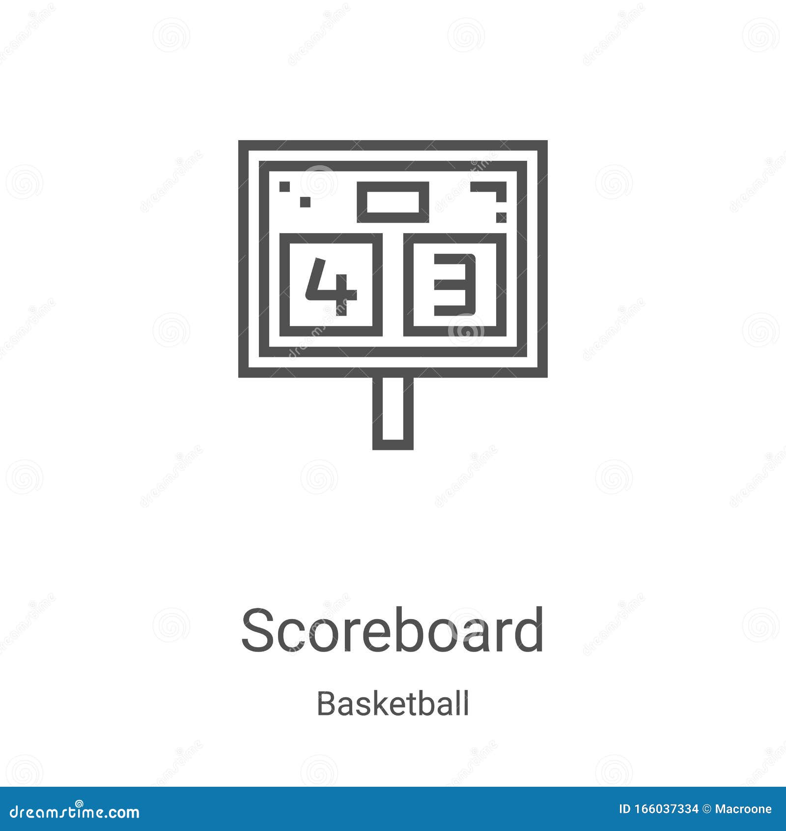 Scoreboard Icon Vector from Basketball Collection. Thin Line Scoreboard ...