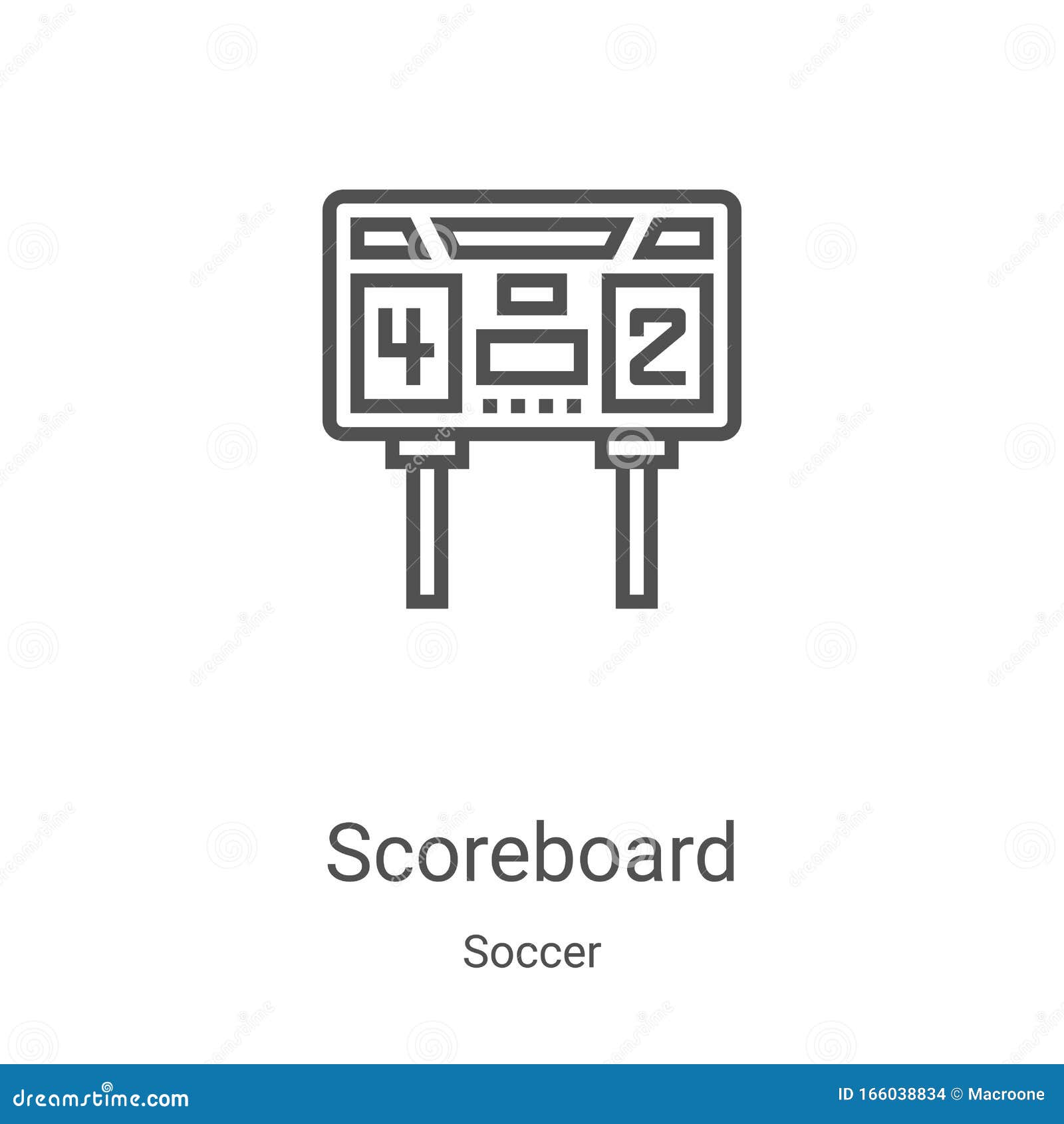 Scoreboard Icon Vector from Soccer Collection. Thin Line Scoreboard ...