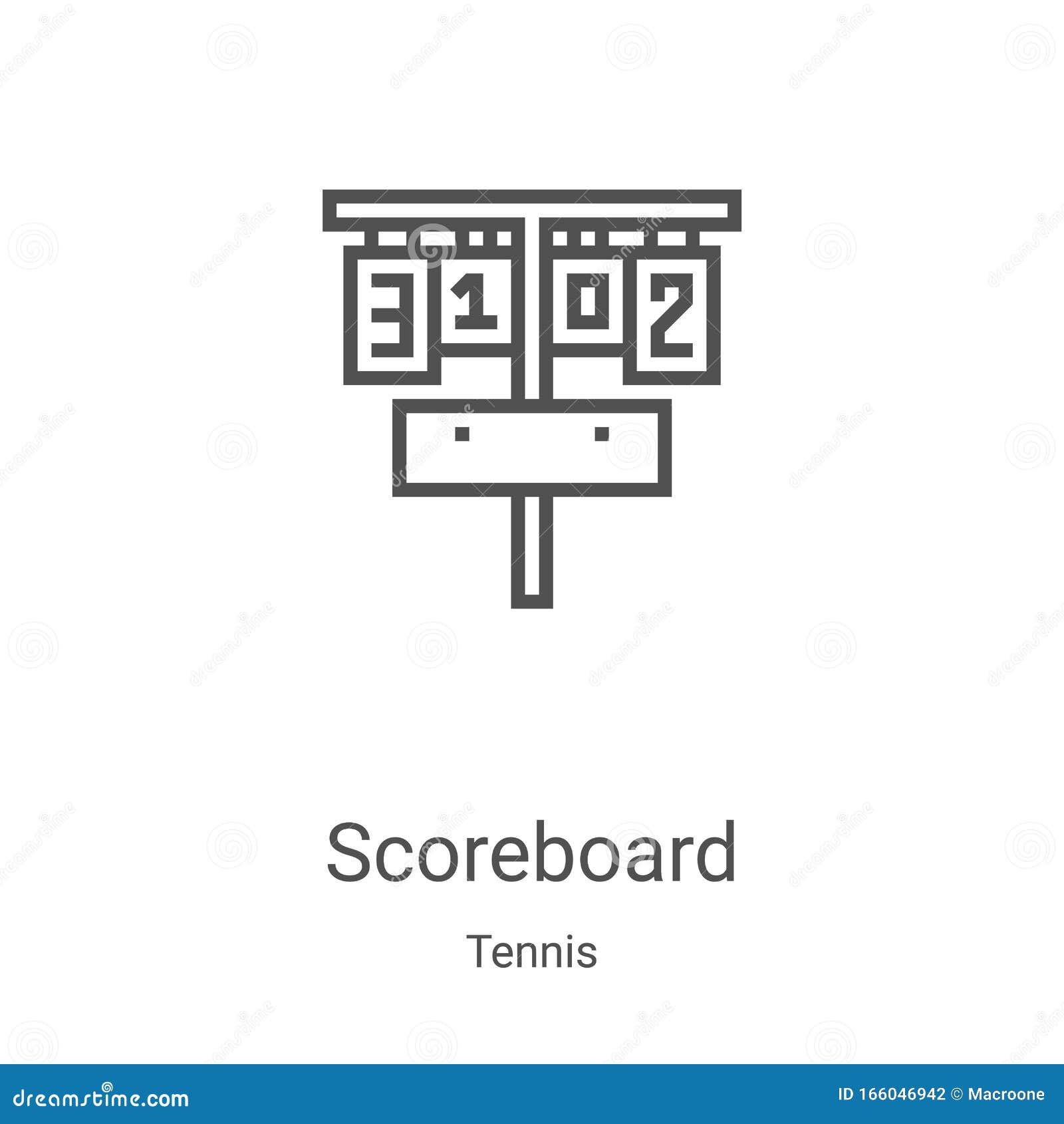 Scoreboard Icon Vector from Tennis Collection. Thin Line Scoreboard ...