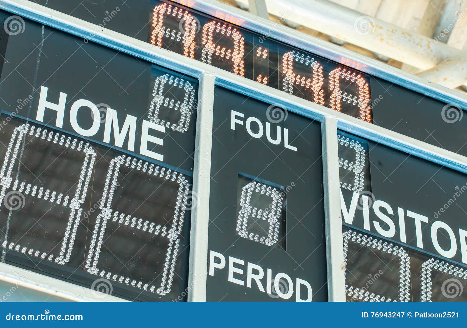 Scoreboard with LED Display Digital Font on a Black Background. Stock ...