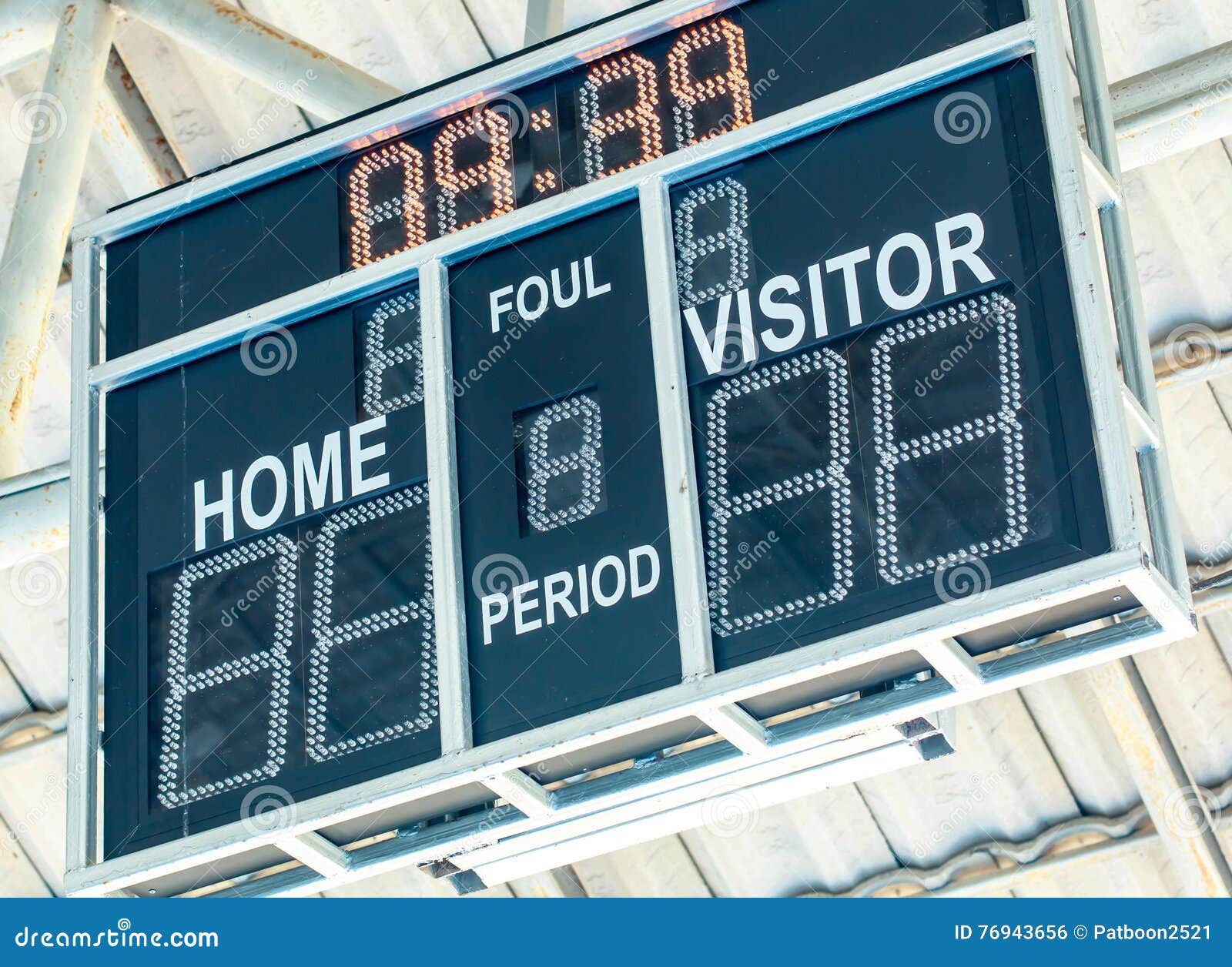 Scoreboard With LED Display Digital Font On A Black Background. Stock ...