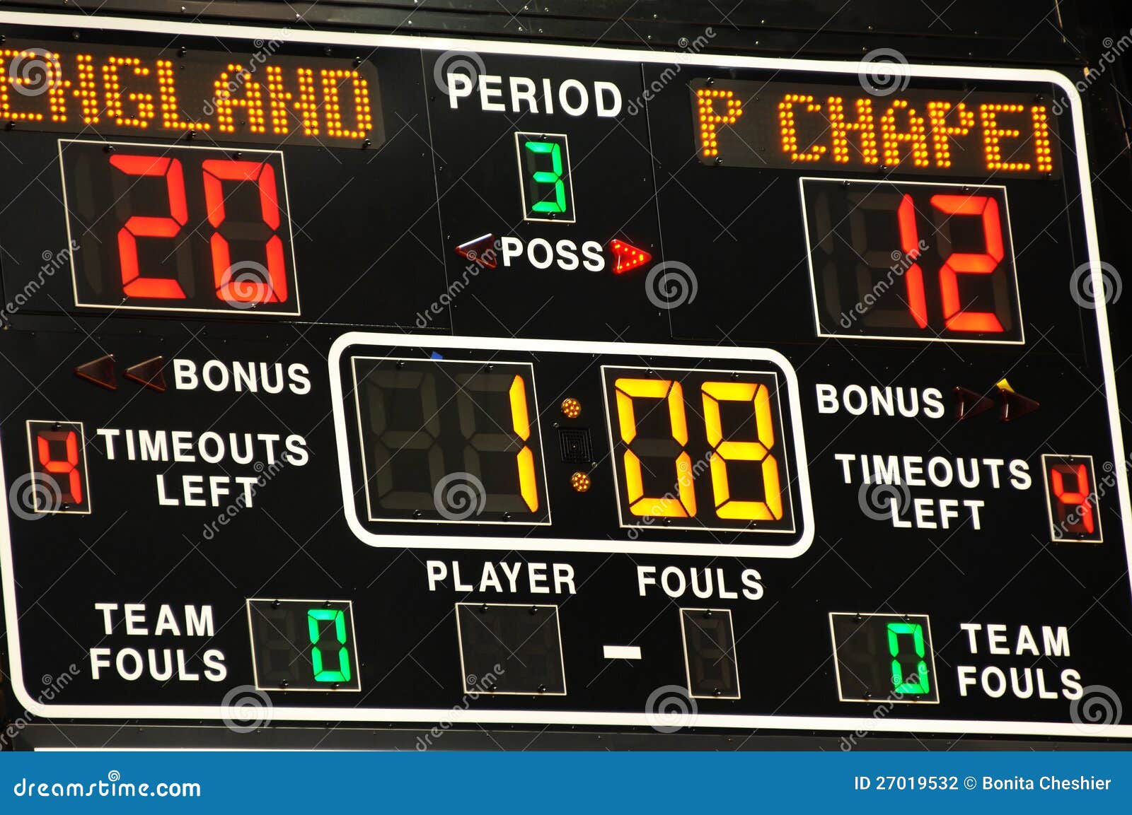 Scoreboard lights editorial photography. Image of school - 27019532