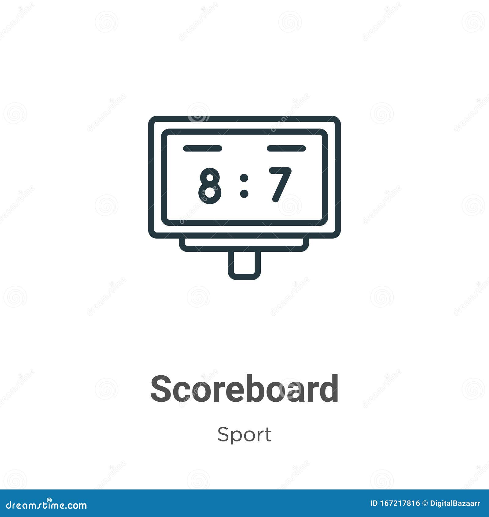 Scoreboard Outline Vector Icon. Thin Line Black Scoreboard Icon, Flat ...