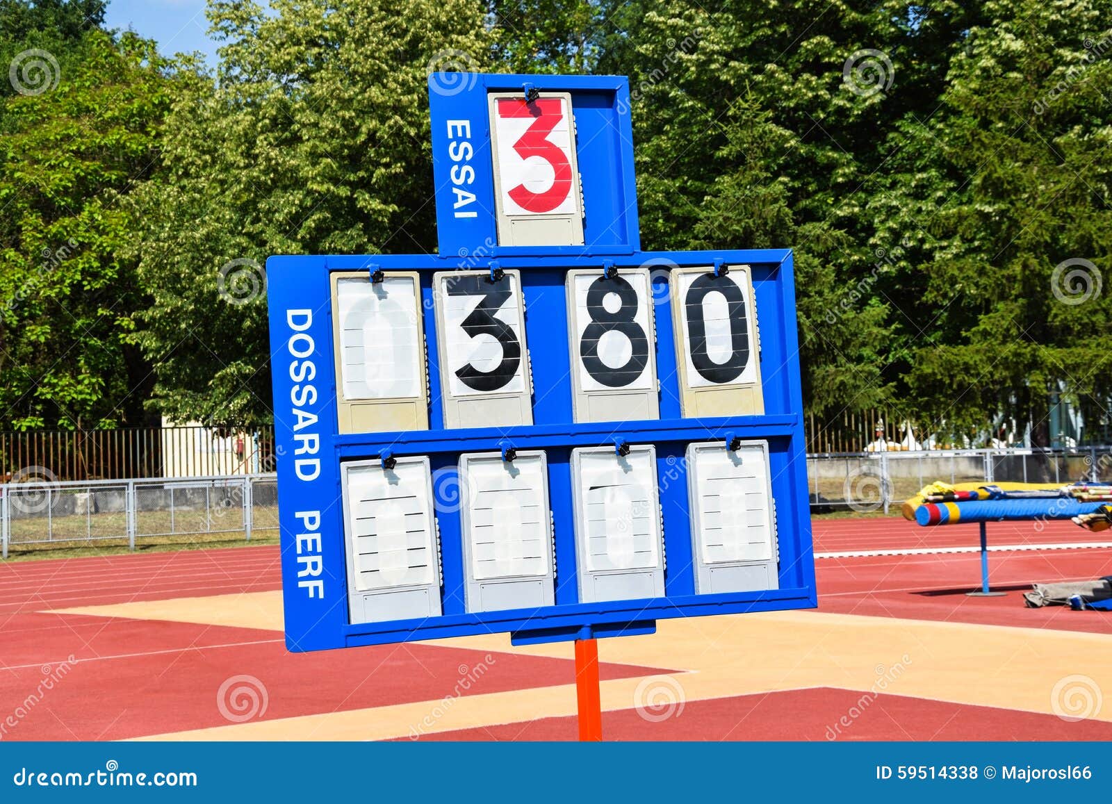 Scoreboard of the Pole Vault Stock Photo - Image of pole, contest: 59514338