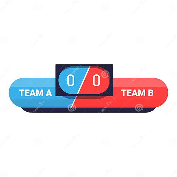 Scoreboard Showing Team a Versus Team B with Zero Zero Score Stock ...