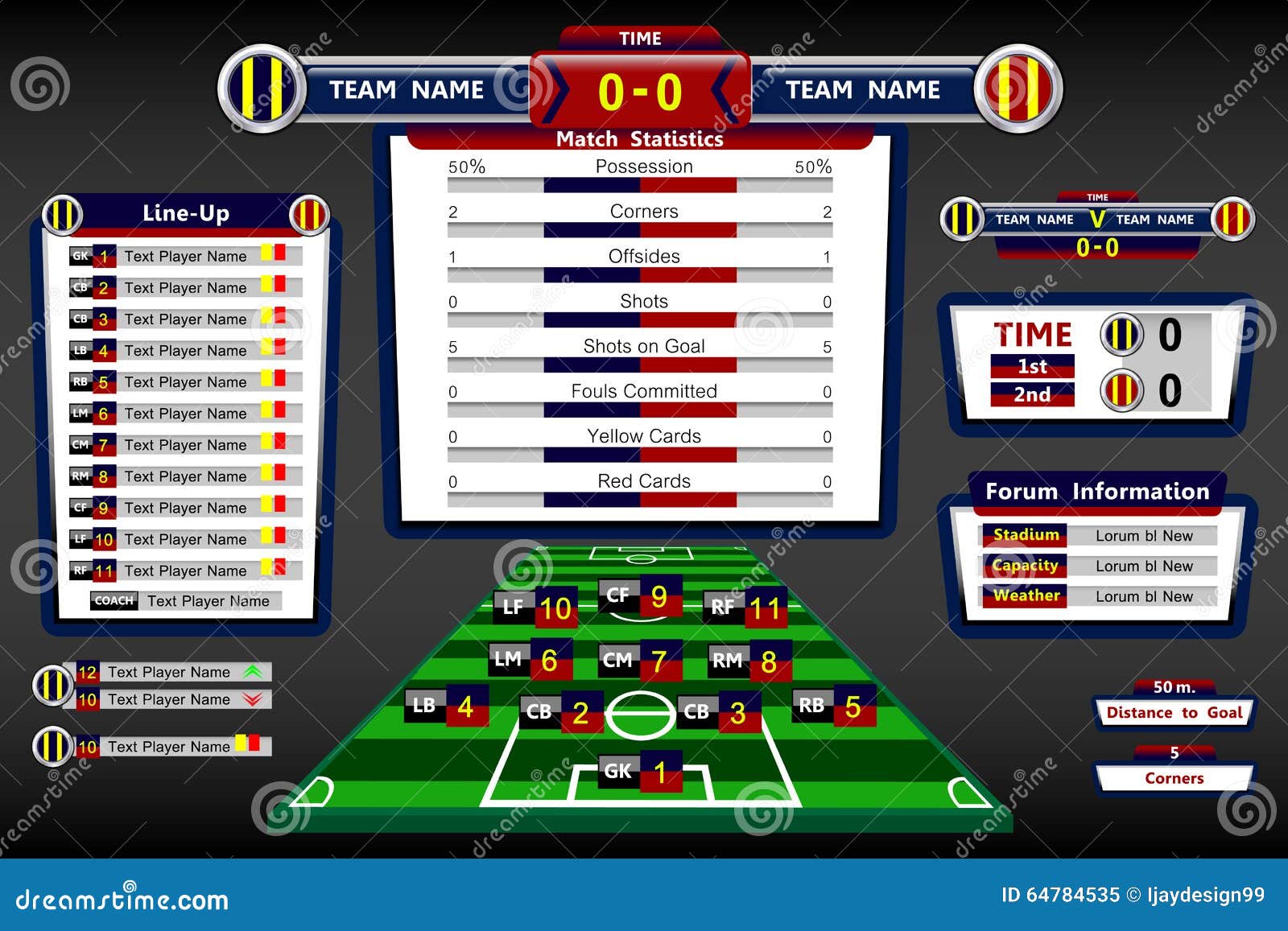 Scoreboard soccer stock vector. Illustration of elements - 64784535