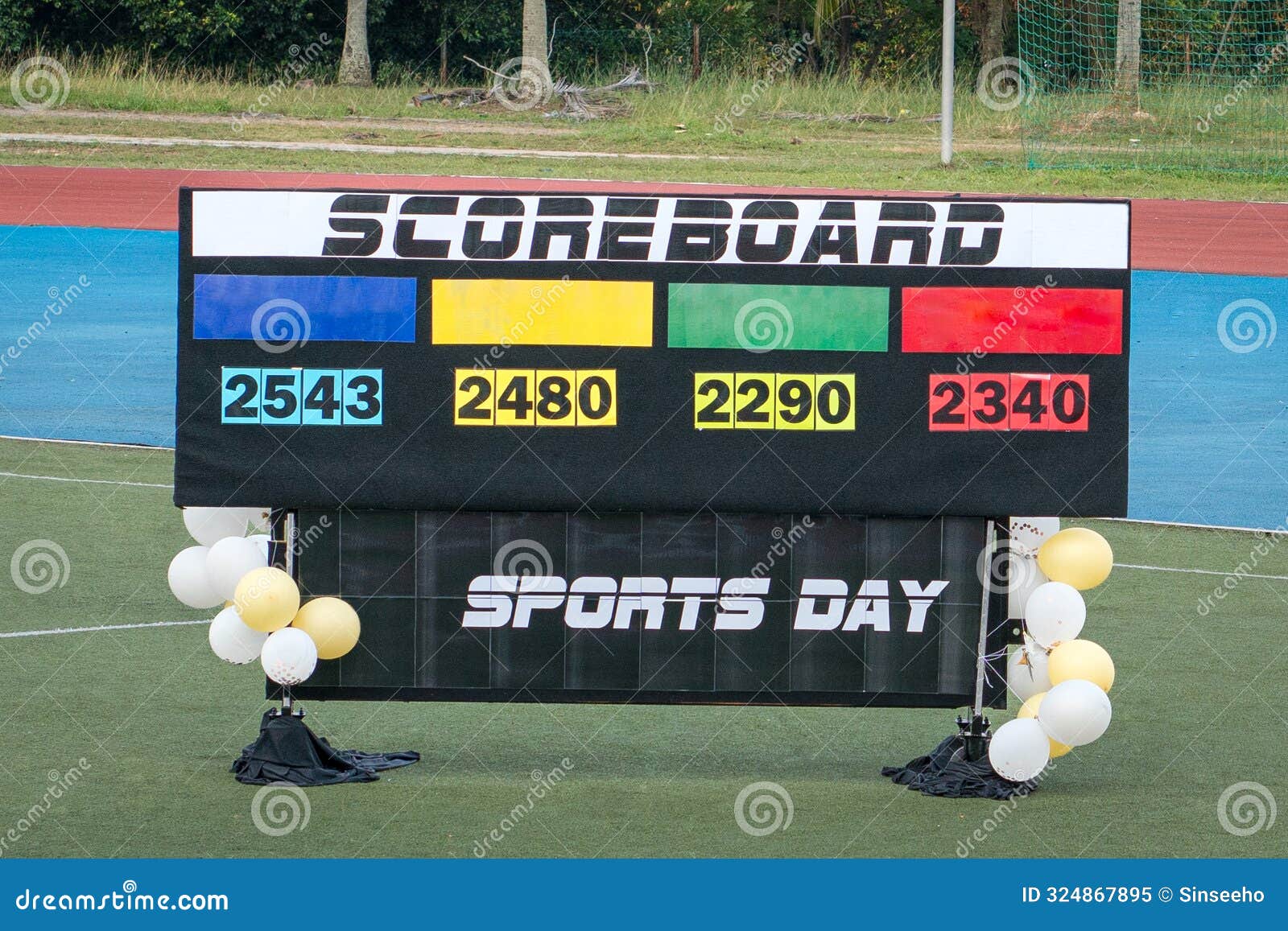 Scoreboard on a Sports Field Inside a Stadium Stock Image - Image of ...