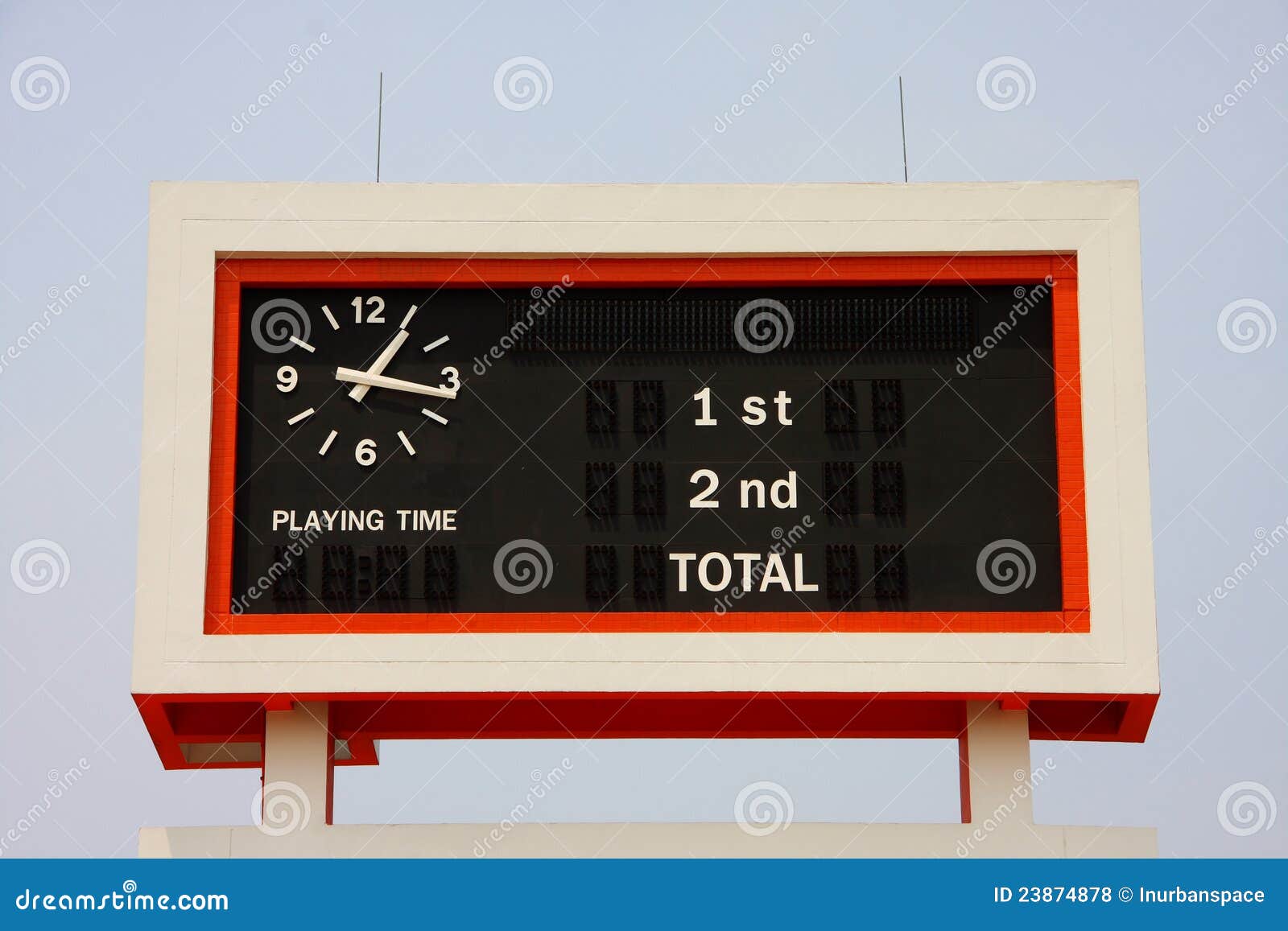 Scoreboard in stadium stock photo. Image of sunny, empty - 23874878