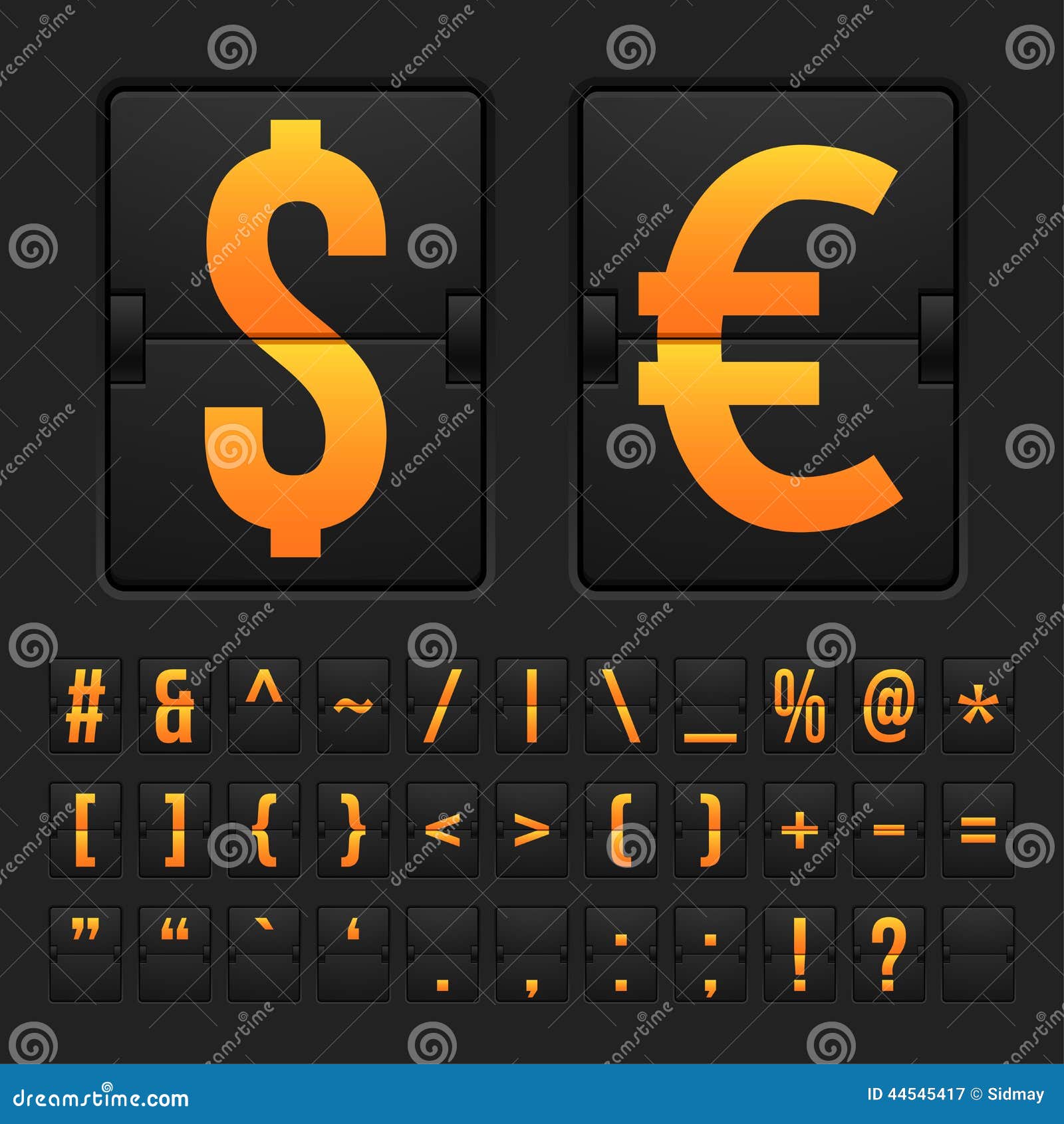 Scoreboard Symbols Alphabet Mechanical Panel Cartoon Vector ...