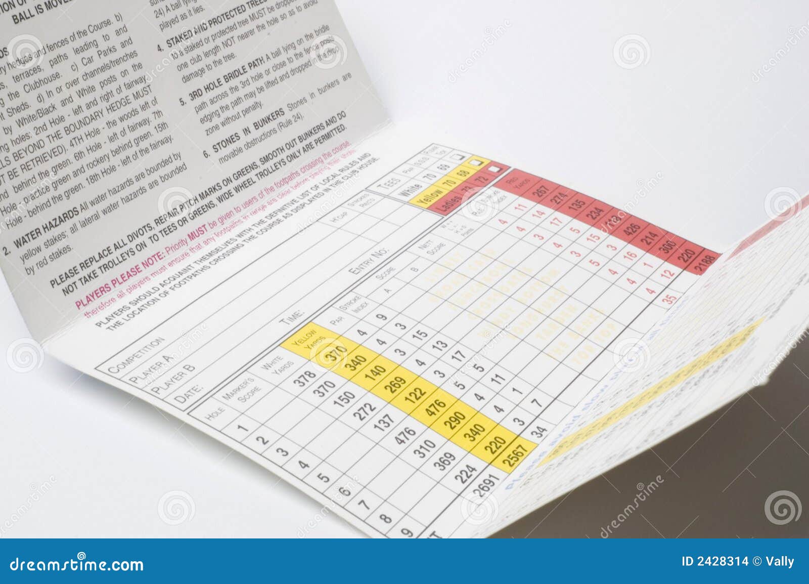Scorecard stock photo. Image of hole, sport, flag, eagle - 2428314