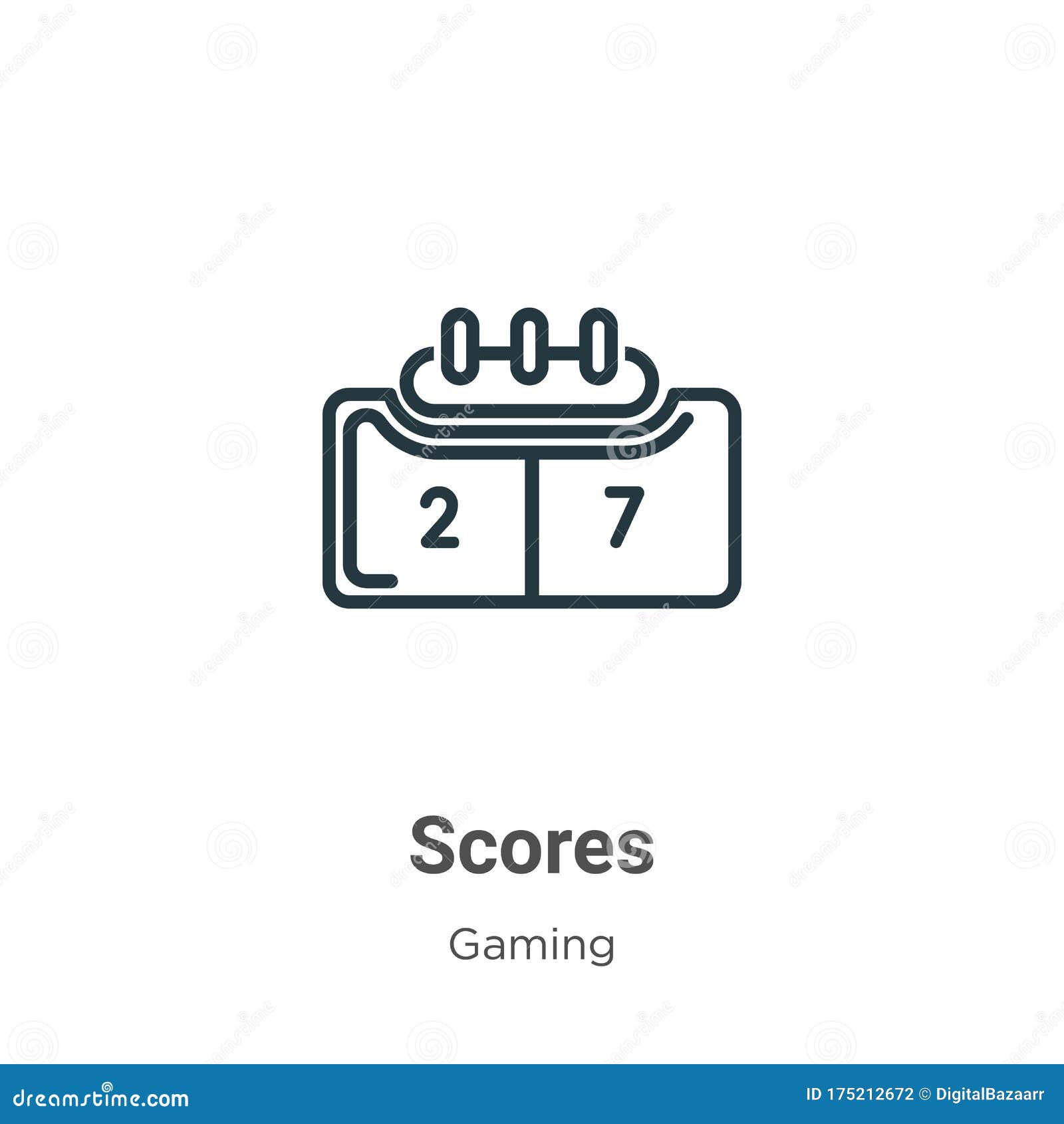 Scores Outline Vector Icon. Thin Line Black Scores Icon, Flat Vector ...