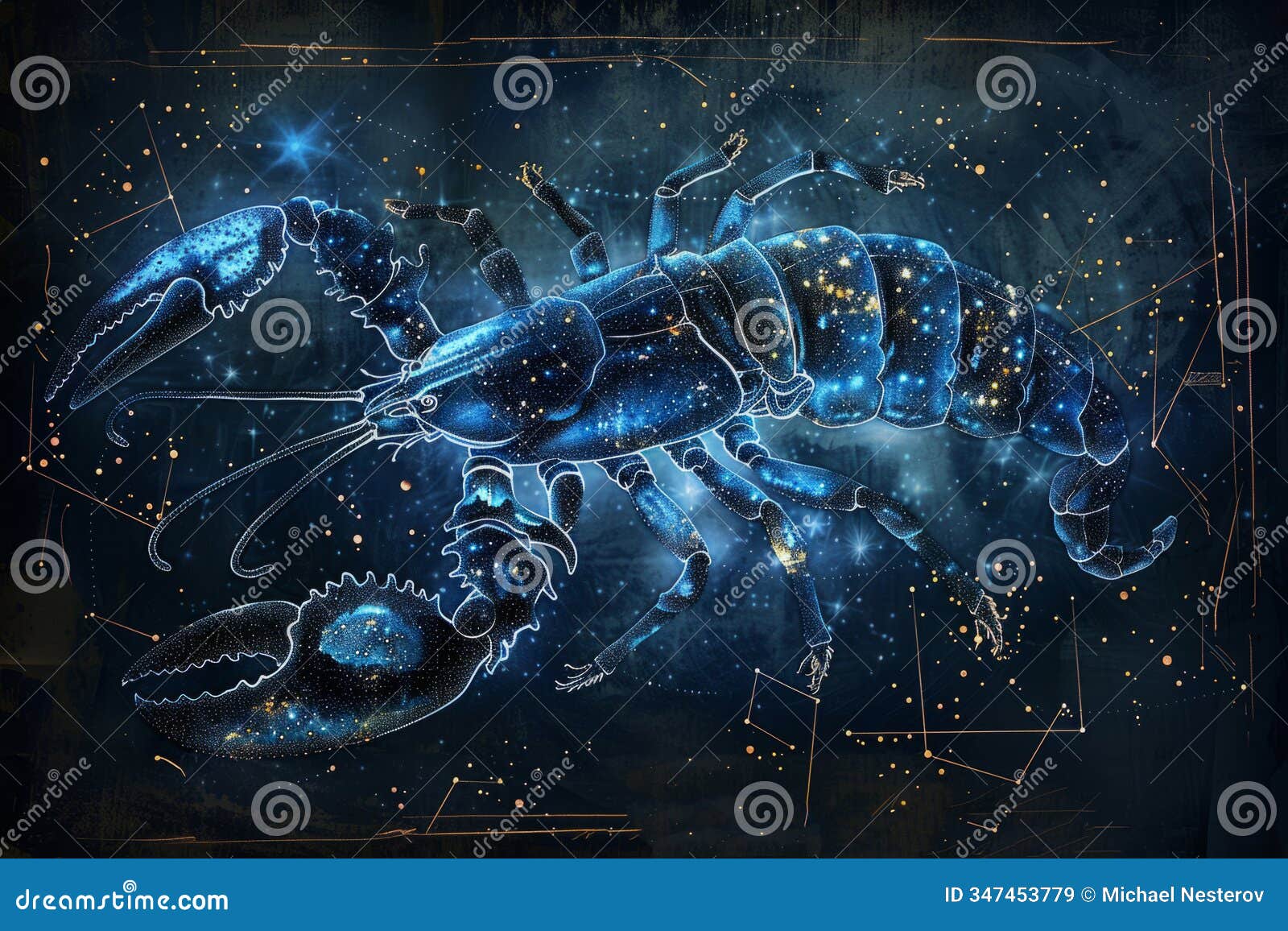 Scorpio Astrological Sign Constellation on the Starry Sky Stock Image ...