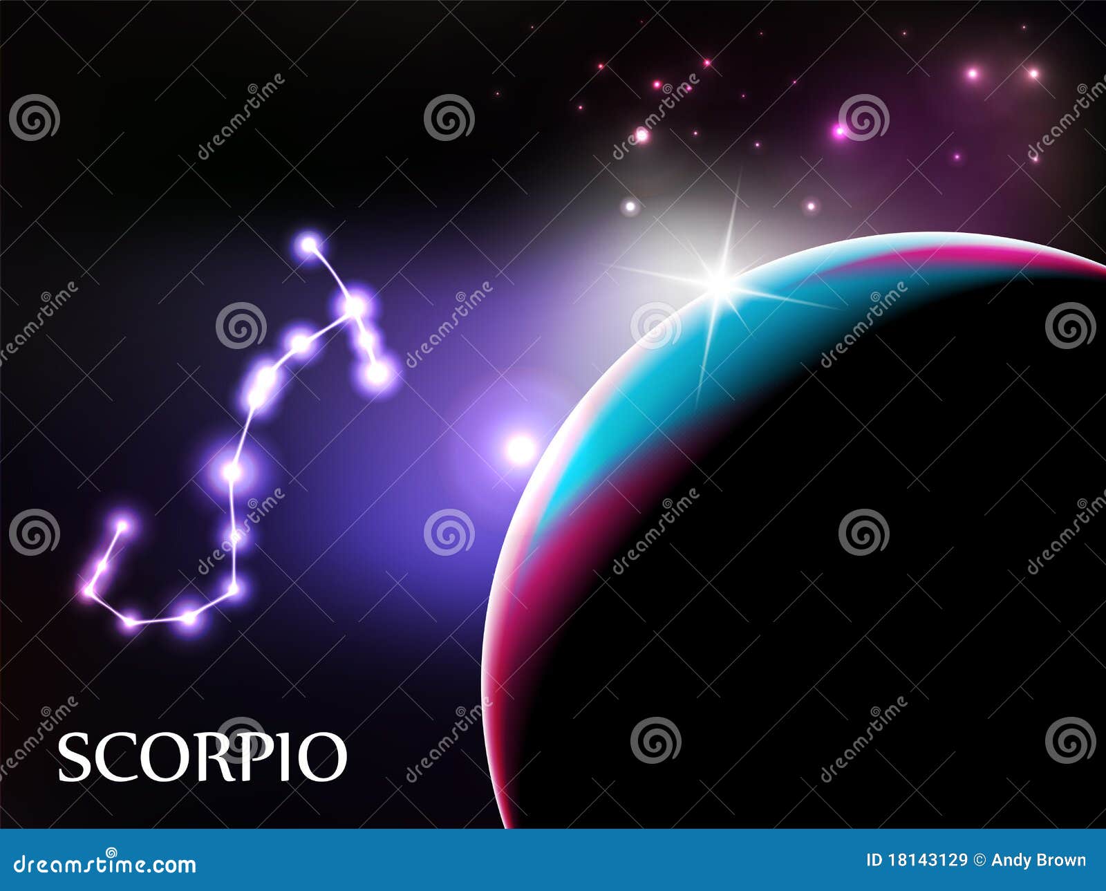 Scorpio Astrological Sign and Copy Space Stock Vector - Illustration of ...