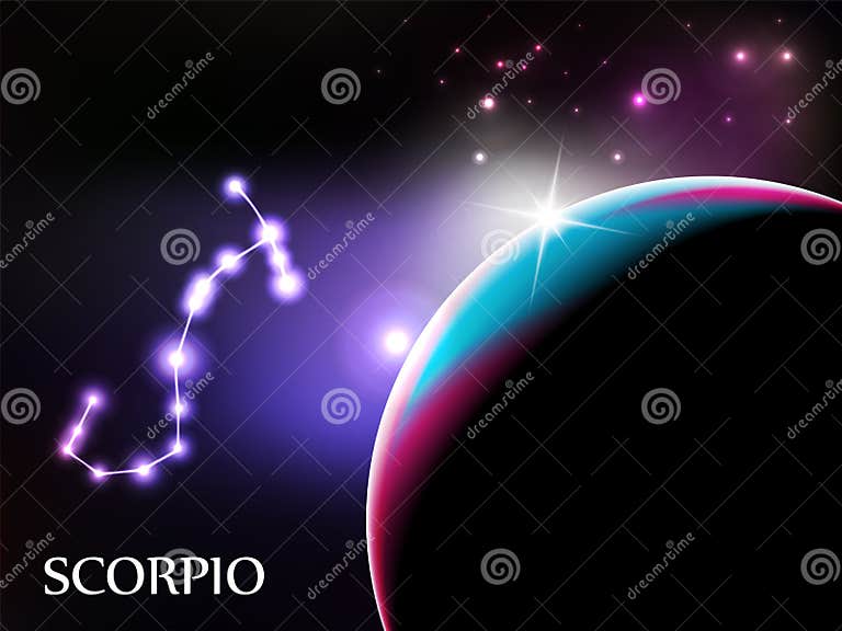 Scorpio Astrological Sign and Copy Space Stock Vector - Illustration of ...