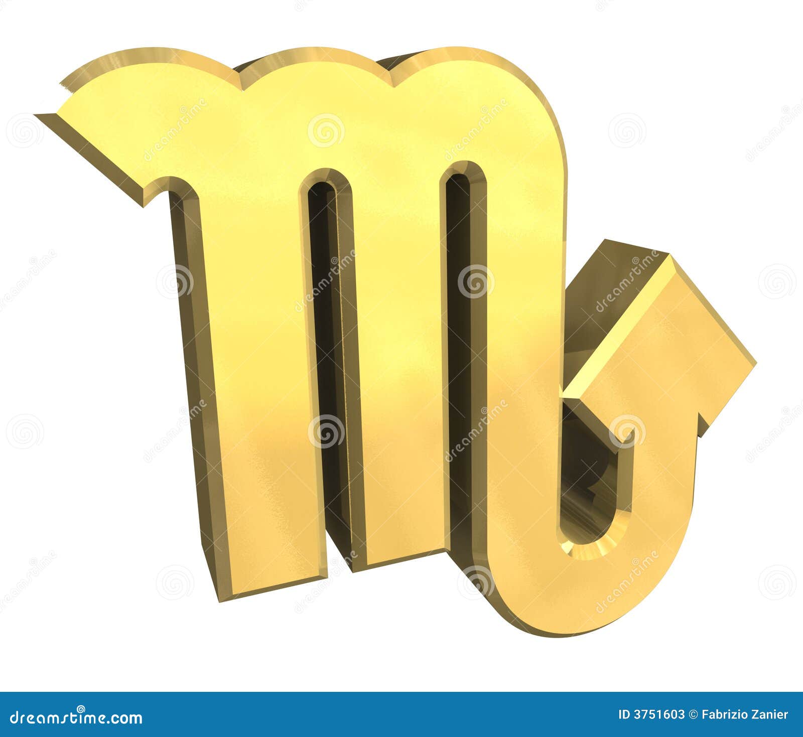 Scorpio Astrology Symbol in Gold (3d) Stock Illustration - Illustration ...
