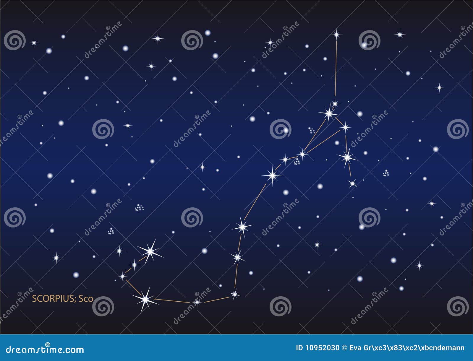 Scorpio constellation stock vector. Illustration of star - 10952030