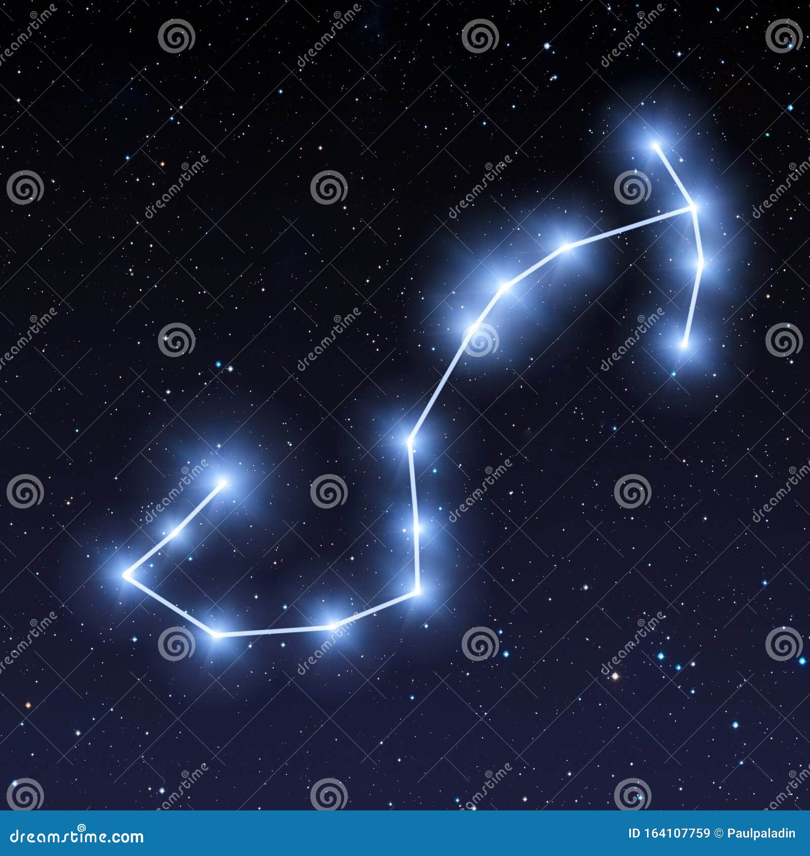Scorpio Constellation Map in Starry Sky Stock Illustration ...