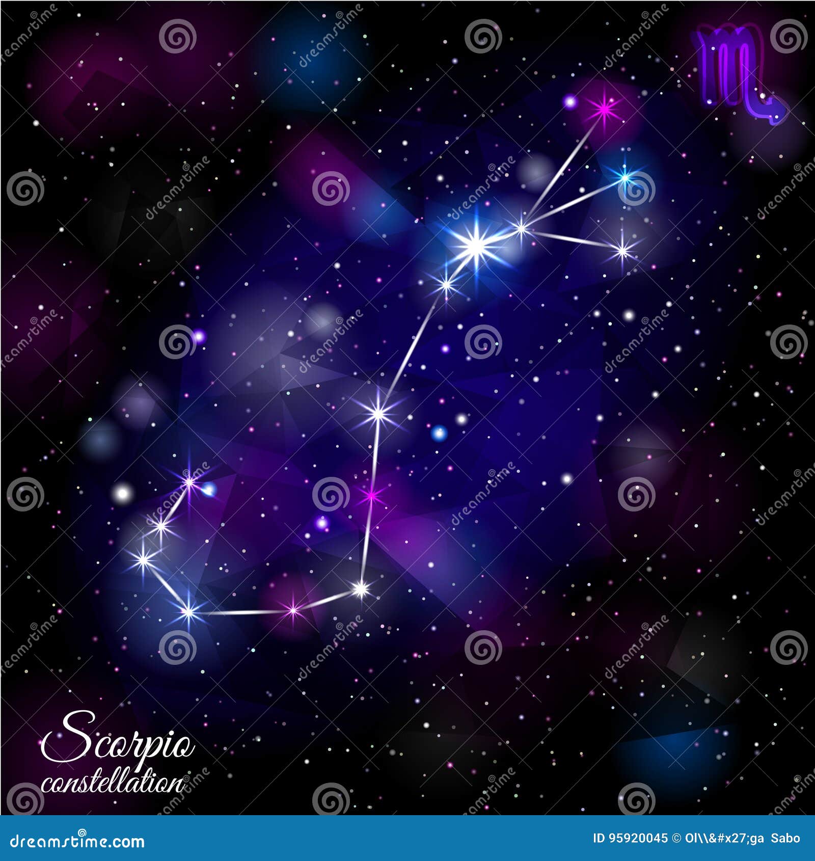 Scorpio Constellation with Triangular Background. Stock Vector ...