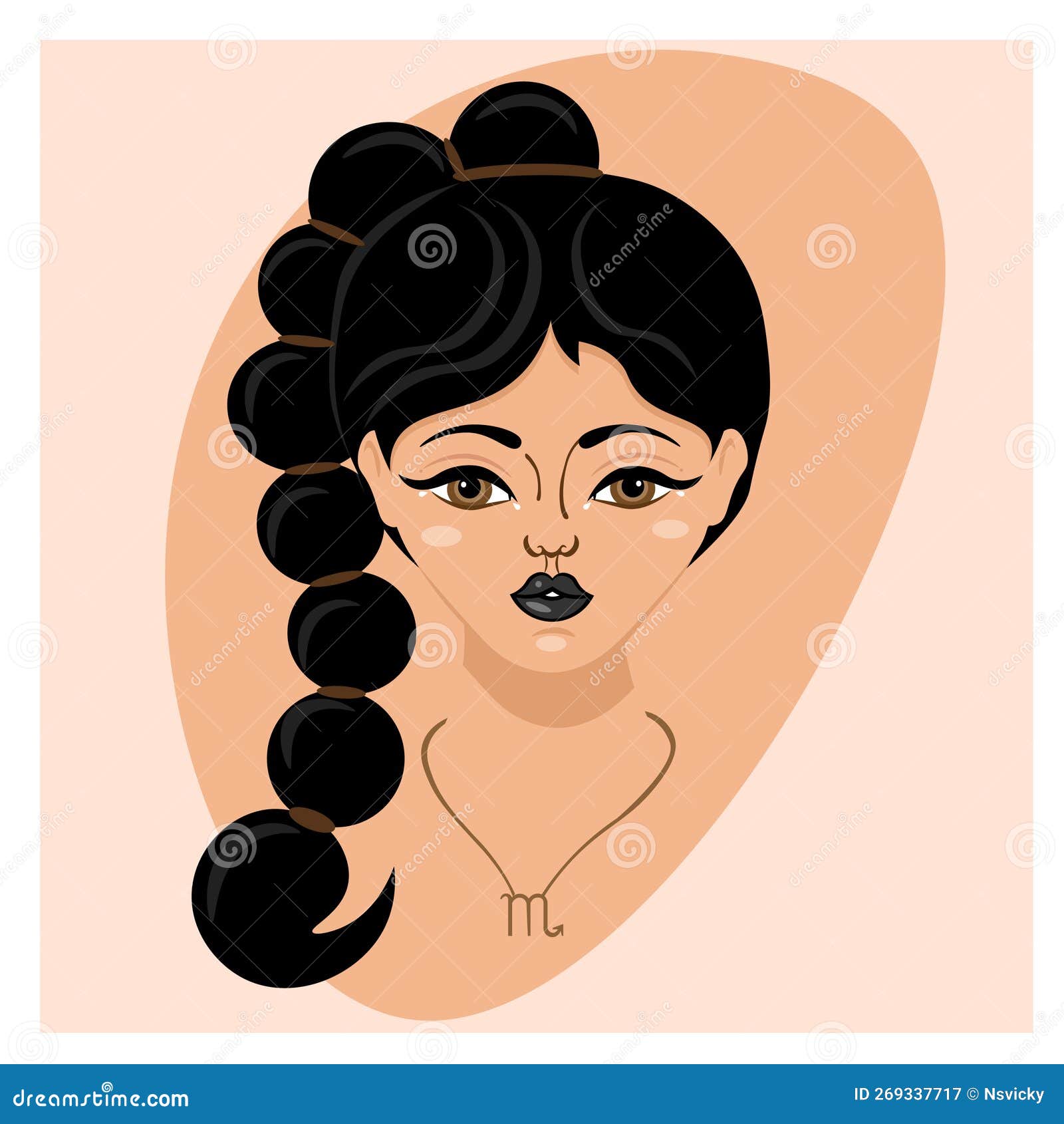 Beautiful Face of Scorpio Woman Zodiac Sign. Horoscope Symbol Stock ...