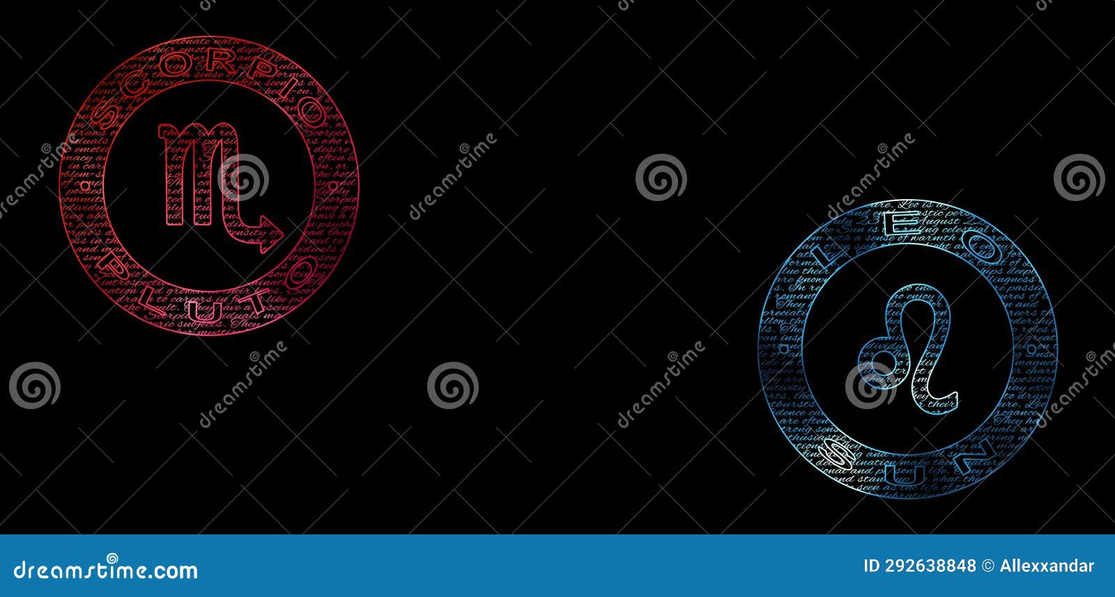 Scorpio and Leo Compatibility Stock Illustration - Illustration of ...