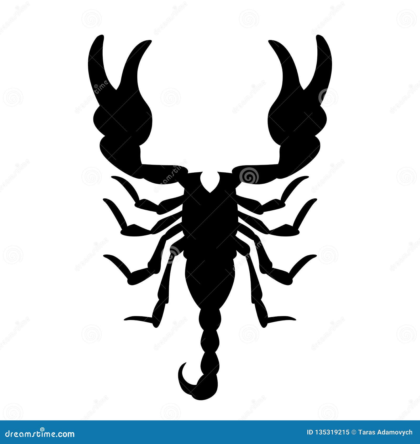 Scorpio Vector Illustration, Black Silhouette Stock Vector ...