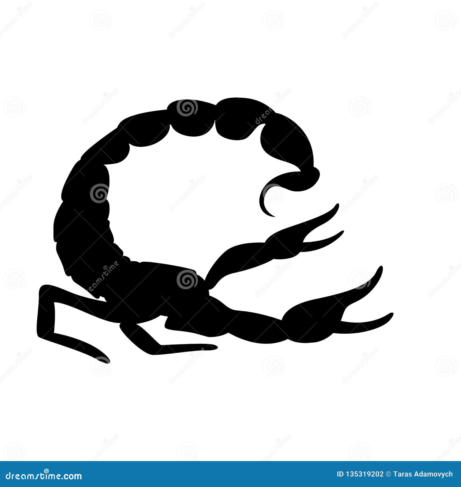 Scorpio Vector Illustration, Black Silhouette ,profile Stock Vector ...