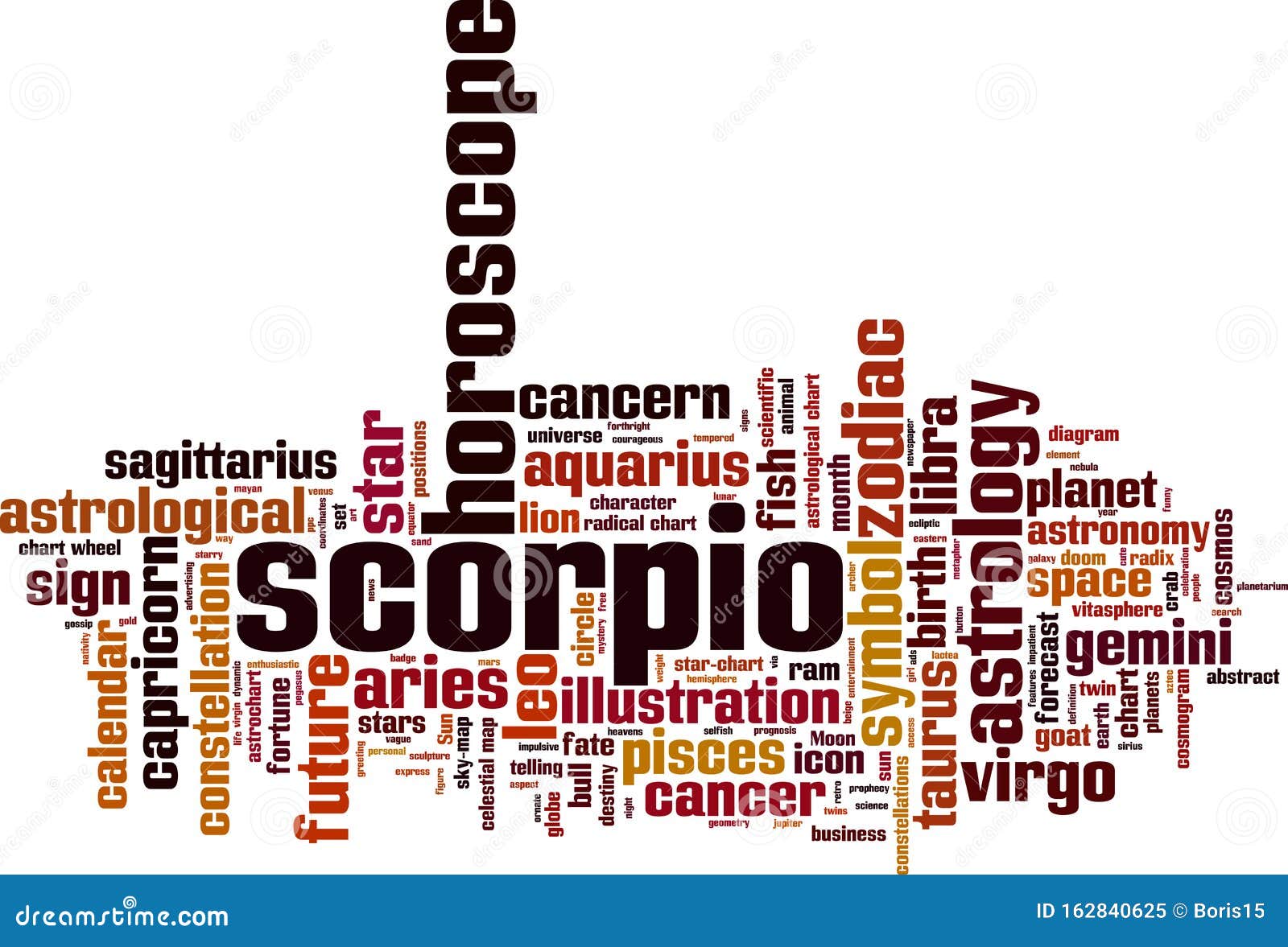 Scorpio word cloud stock vector. Illustration of destiny - 162840625