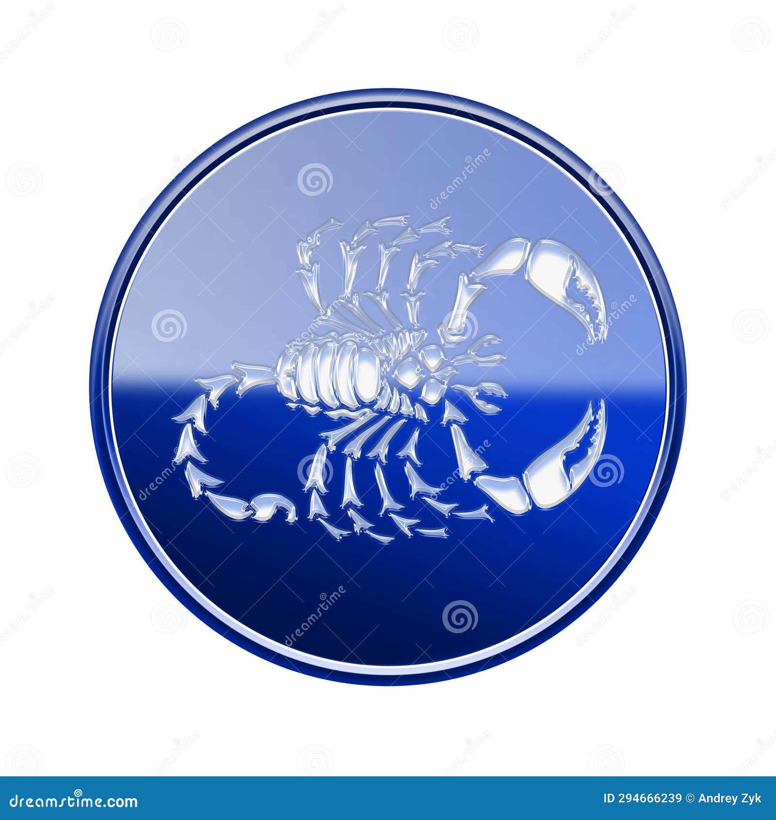 Scorpio zodiac icon blue. stock illustration. Illustration of button ...