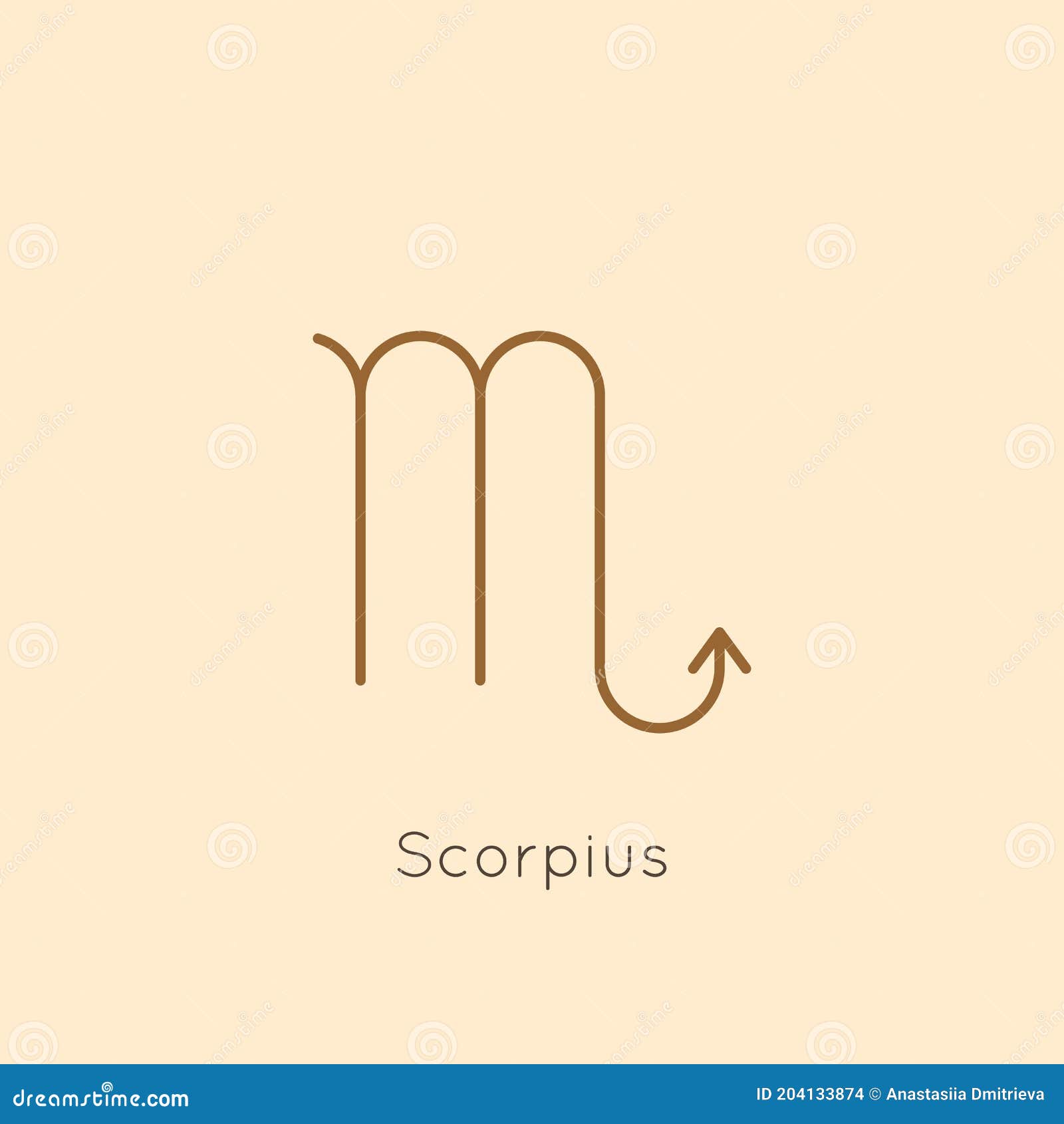 Scorpio Zodiac Sign Icon In A Minimal Linear Style Vector Horoscope Symbol For Astrology