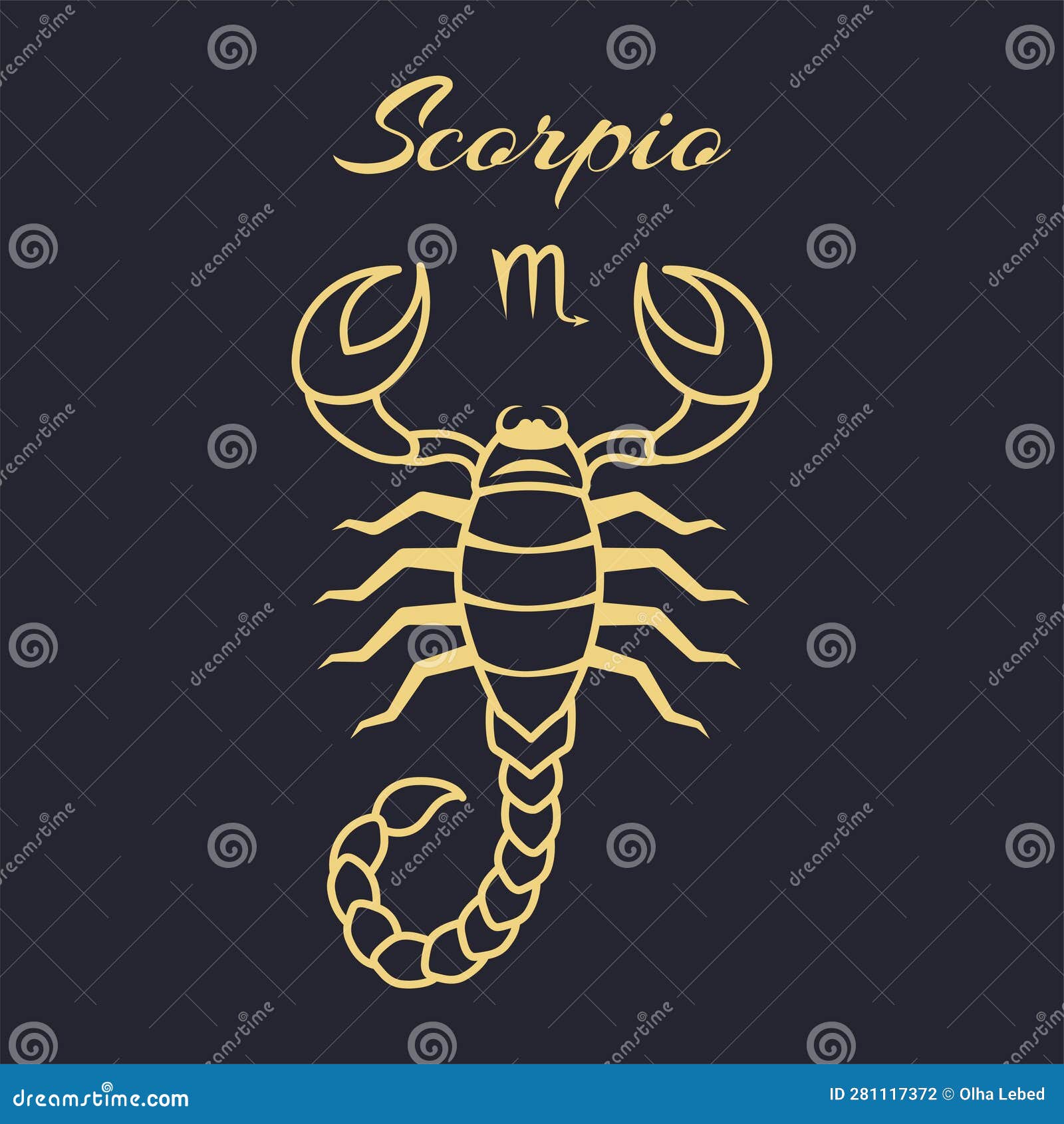 Scorpio Zodiac Sign. Symbol and Icon of Astrology Horoscope Stock ...