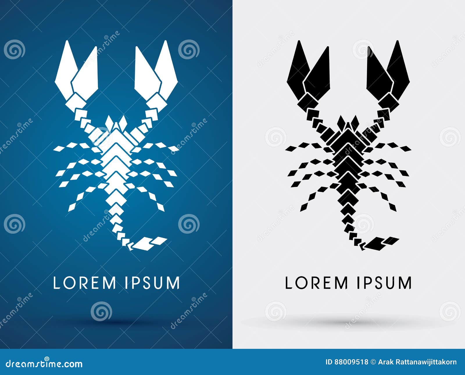 Scorpion Abstract On A White Backgrounds Vector Illustration ...