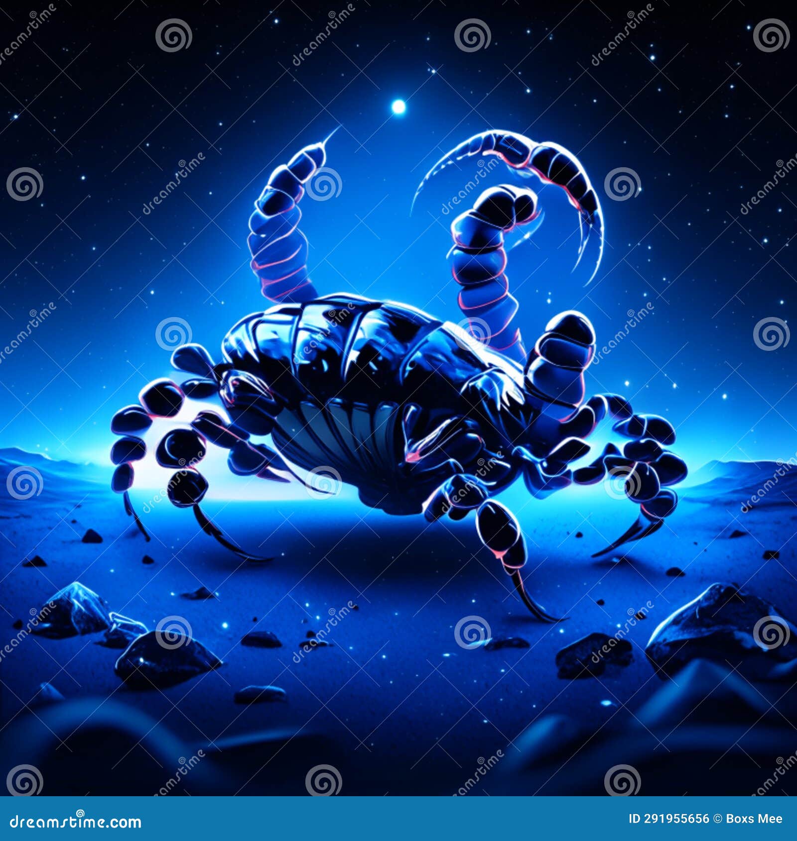 Scorpion on the Background of the Starry Sky. Vector Illustration Stock ...