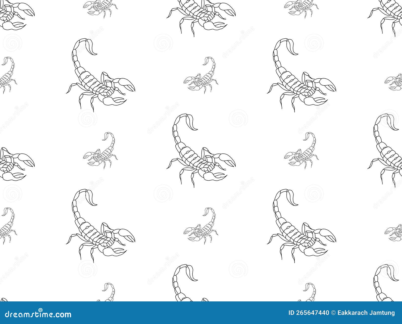 Scorpion Seamless Pattern on White Background Stock Illustration ...